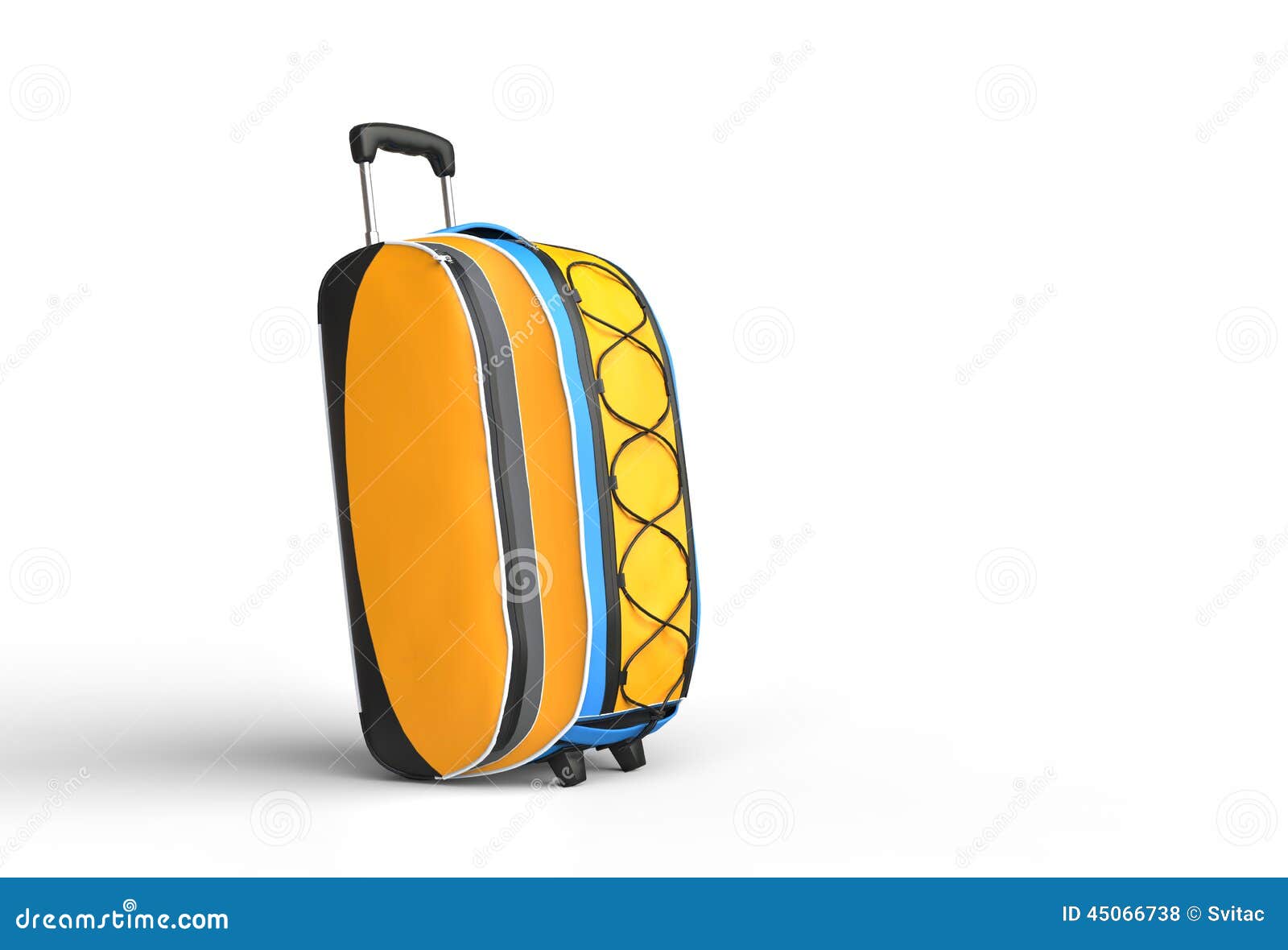 Orange Baggage Suitcase - Side View Stock Illustration - Illustration ...