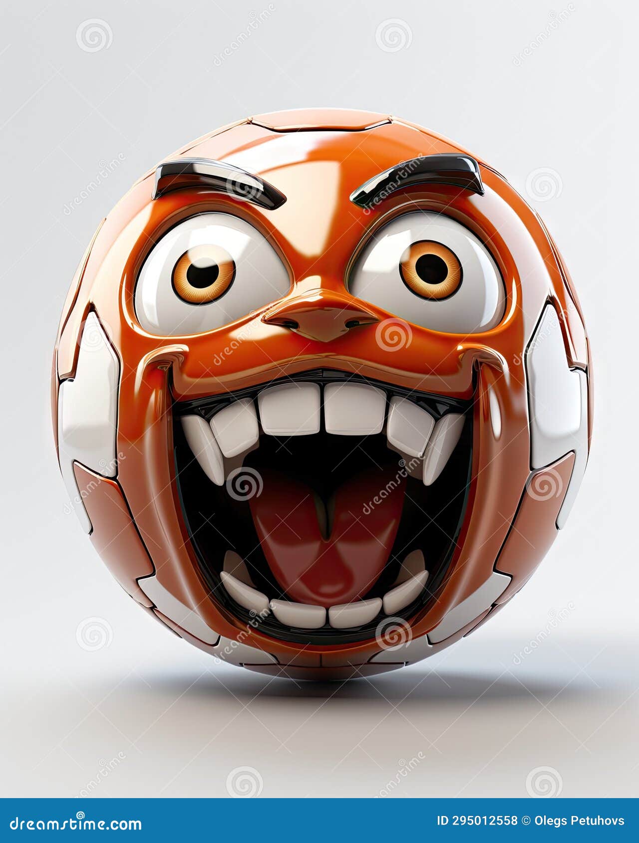 An Orange Ball with a Face and a Big Grin on it. Generative Ai Stock ...