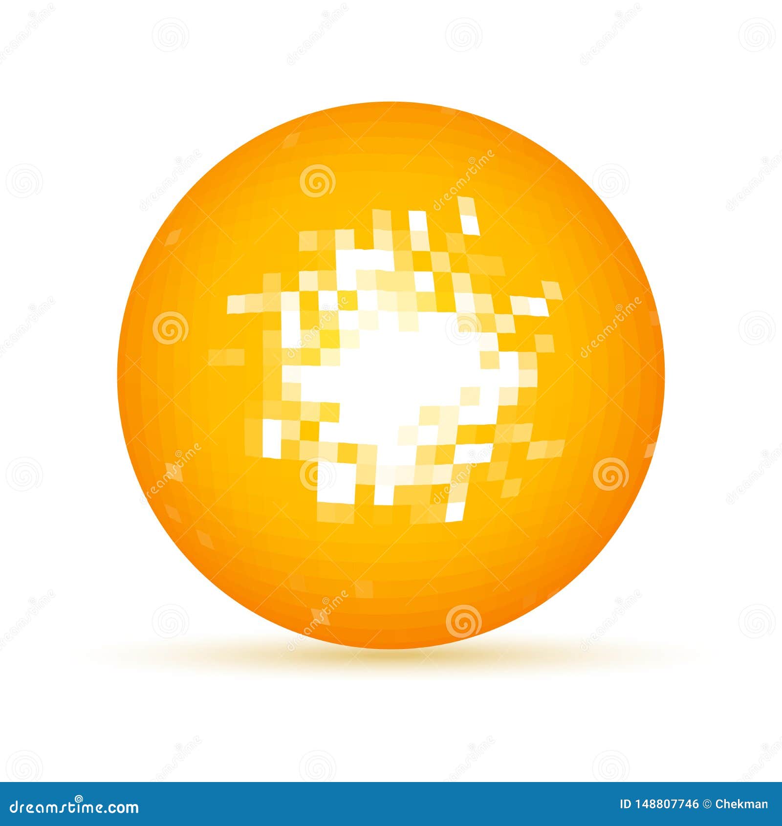 Orange Ball in Pixel Art Design. Vector Illustration Stock Illustration ...
