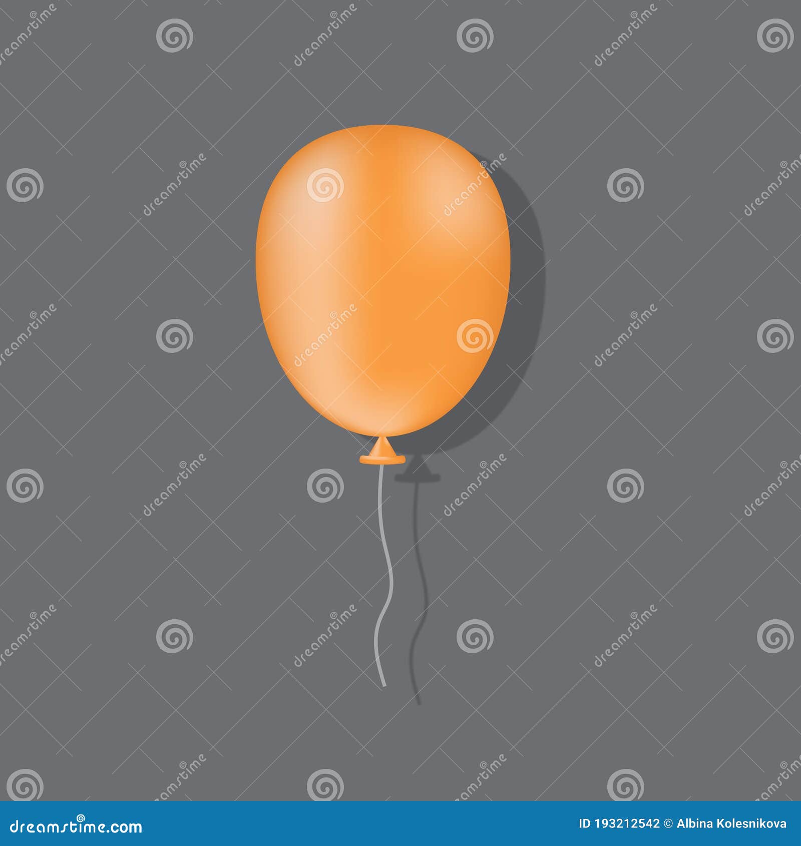 Orange ballon stock vector. Illustration of string, birthday - 193212542