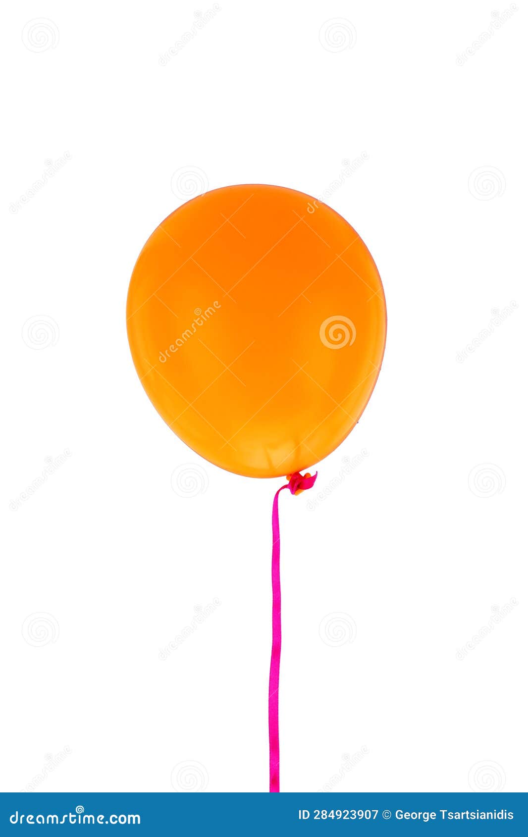 Orange Balloon and Ribbon Flying Isolated on White Background Stock ...