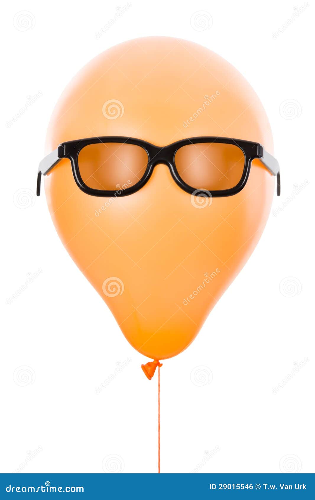 Orange Balloon with Sunglasses Stock Photo - Image of festive ...