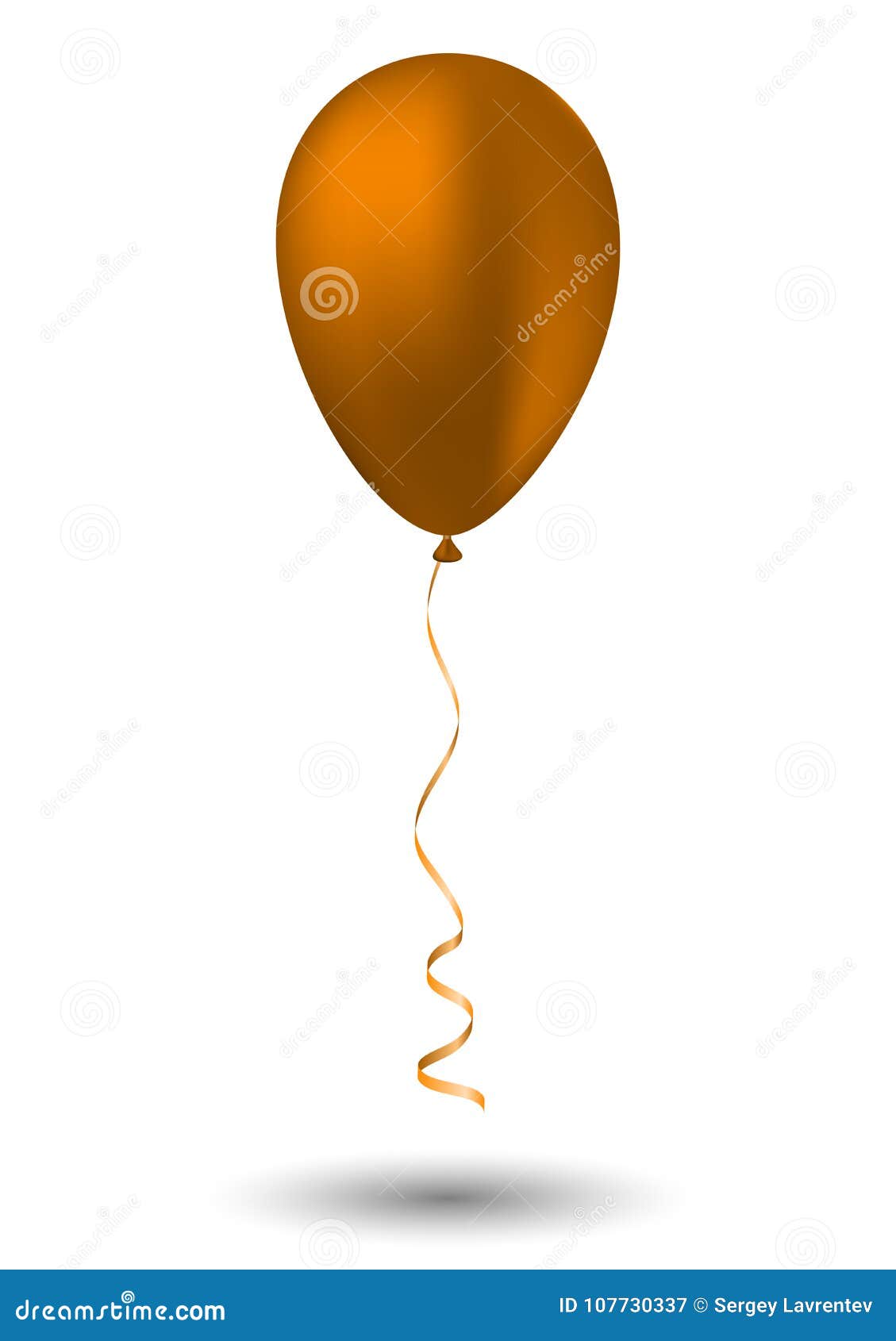 Orange Balloon With String