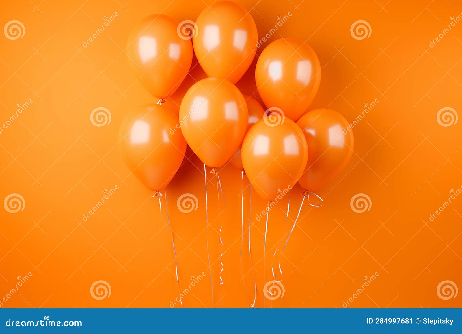 Orange Balloons on Orange Background. Generative AI Stock Illustration ...