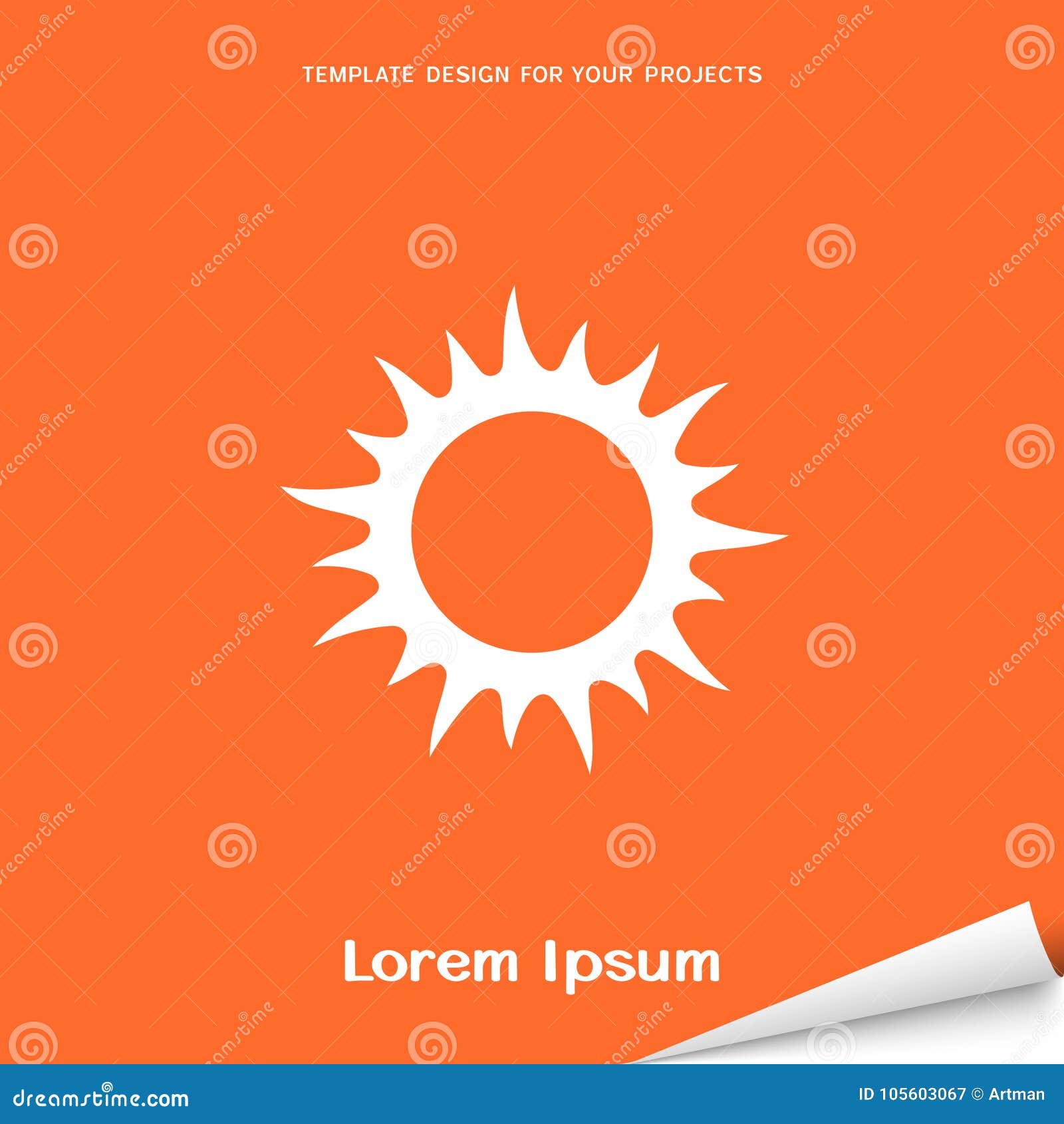 Orange Banner with Sun Icon Stock Vector - Illustration of paper ...