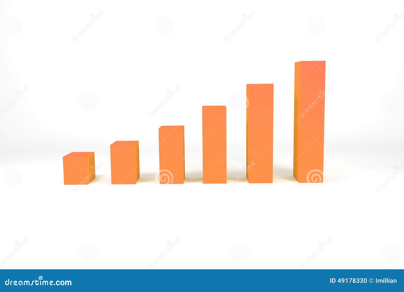 Orange Bar Diagram on White Surface Stock Illustration - Illustration ...
