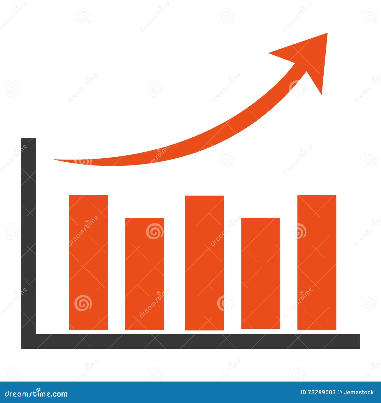 Orange bar graph stock illustration. Illustration of chart - 73289503
