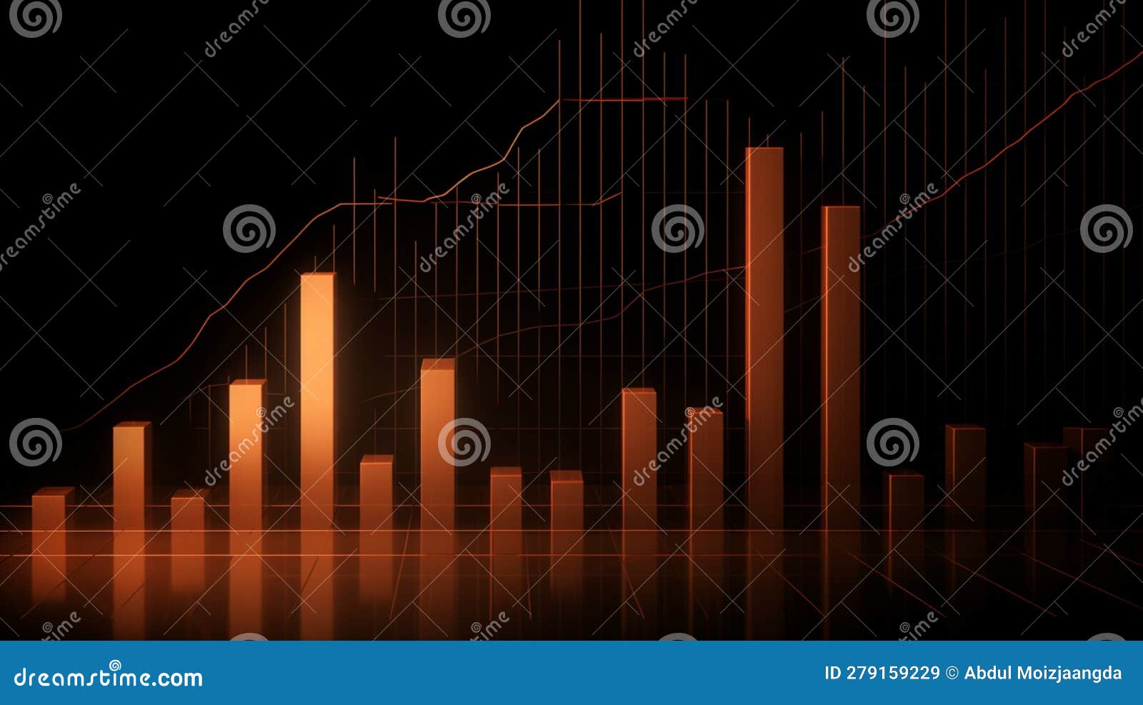 Orange Bar Graph Chart Signifies a Moderate Level of Growth and ...