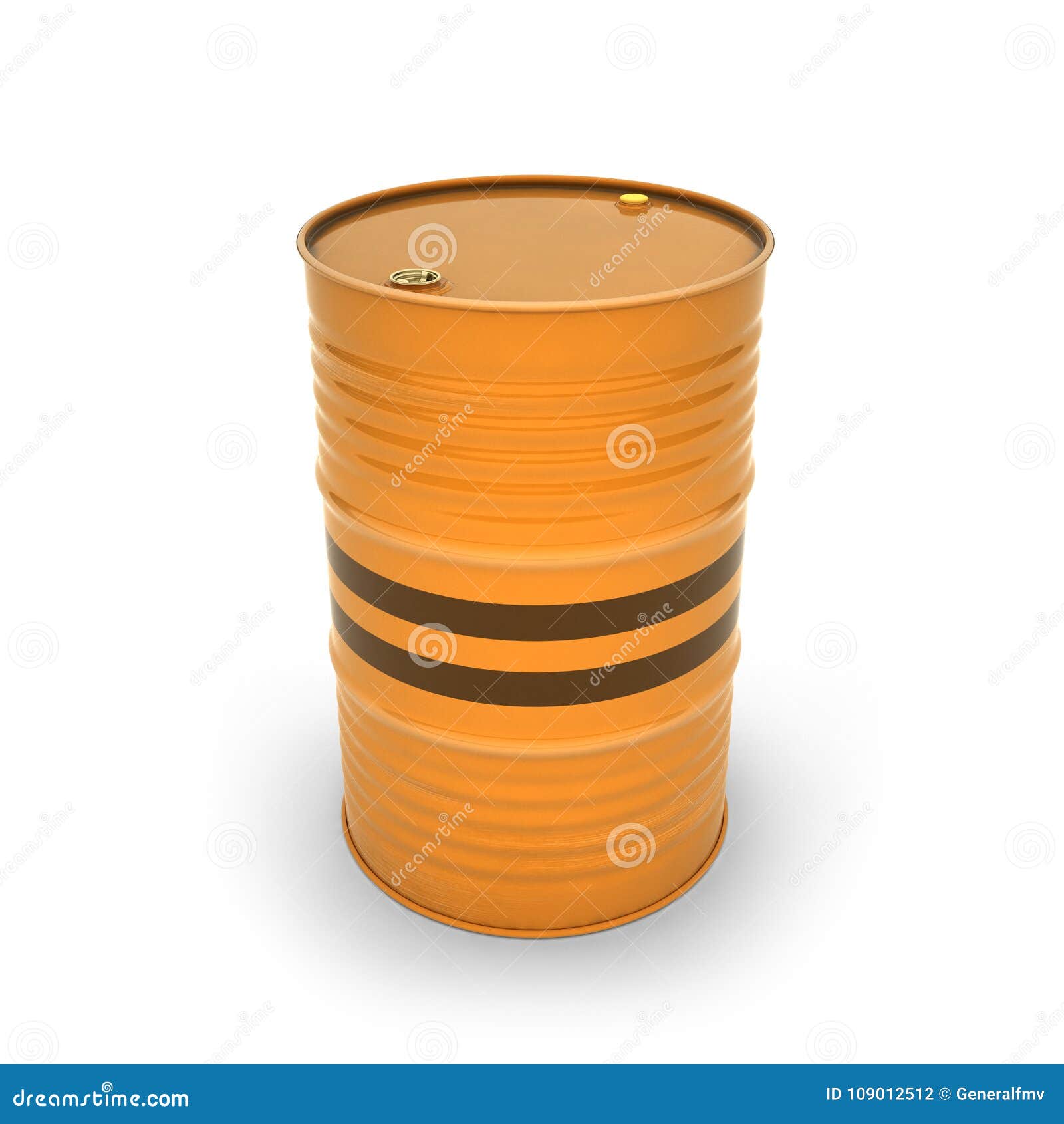 Orange Barrel on a White Background Stock Illustration - Illustration ...