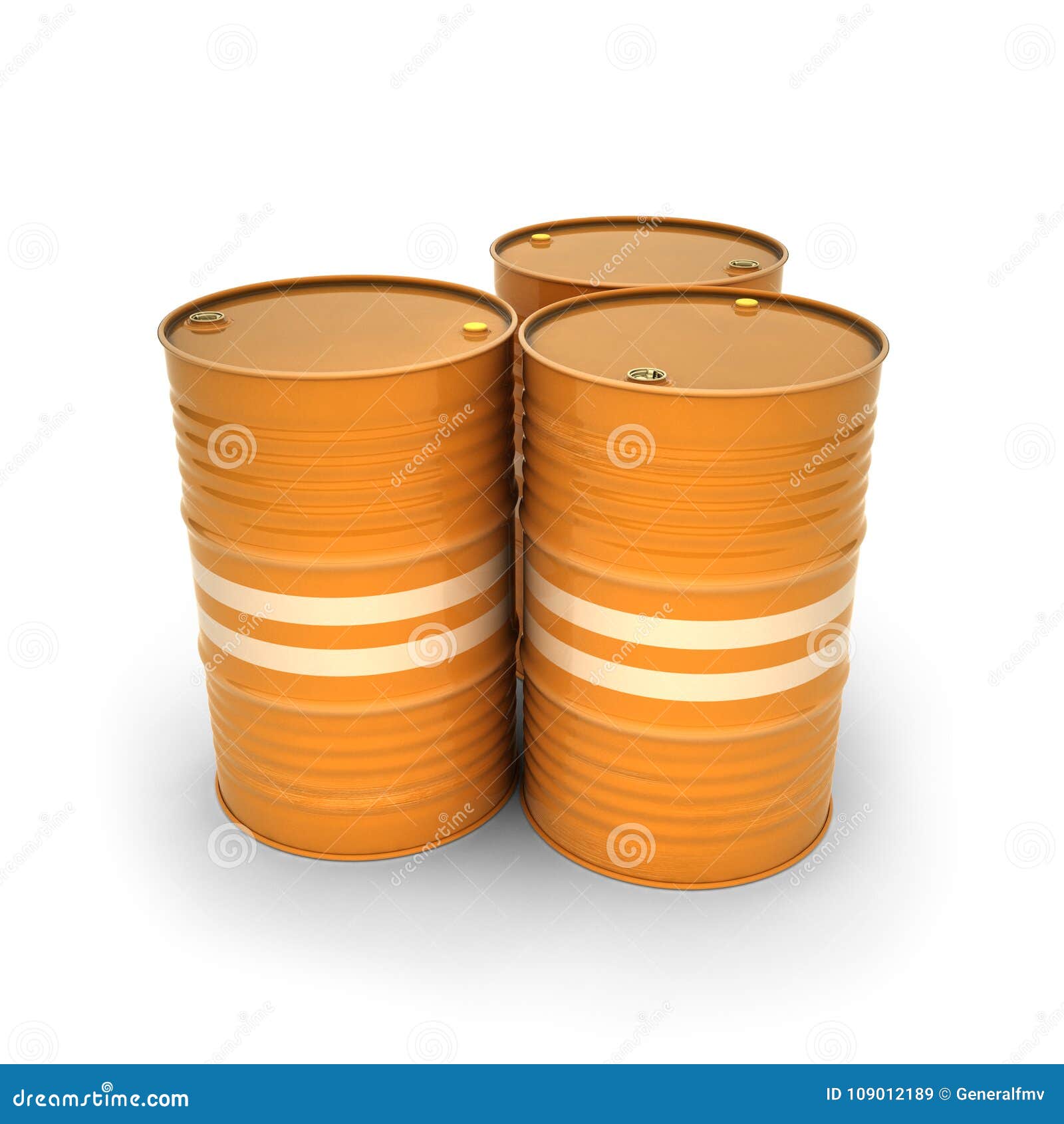 Orange Barrels on a White Background Stock Illustration - Illustration ...