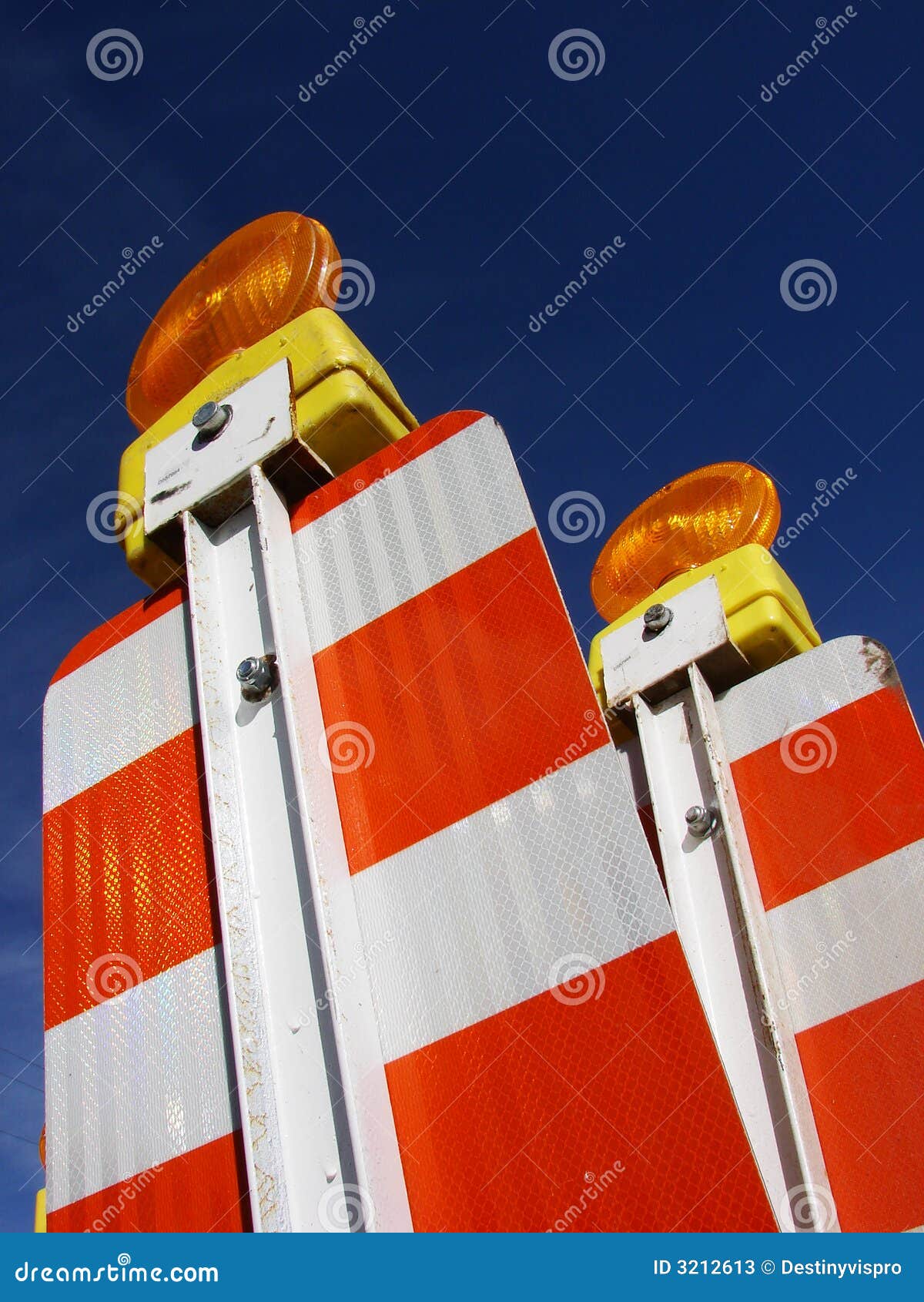 Orange Barricades Lights stock image. Image of driveway - 3212613