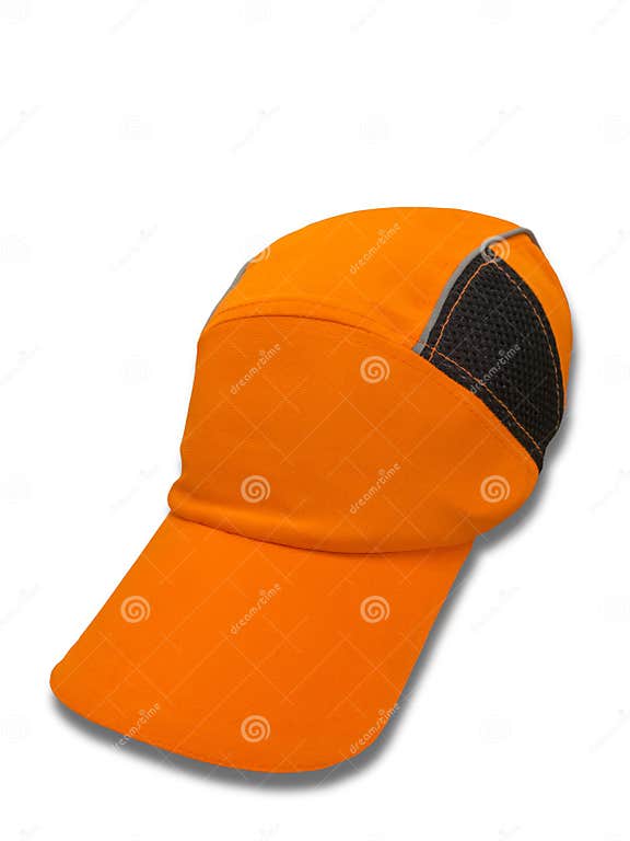 Orange baseball cap stock image. Image of fabric, objects - 76359457