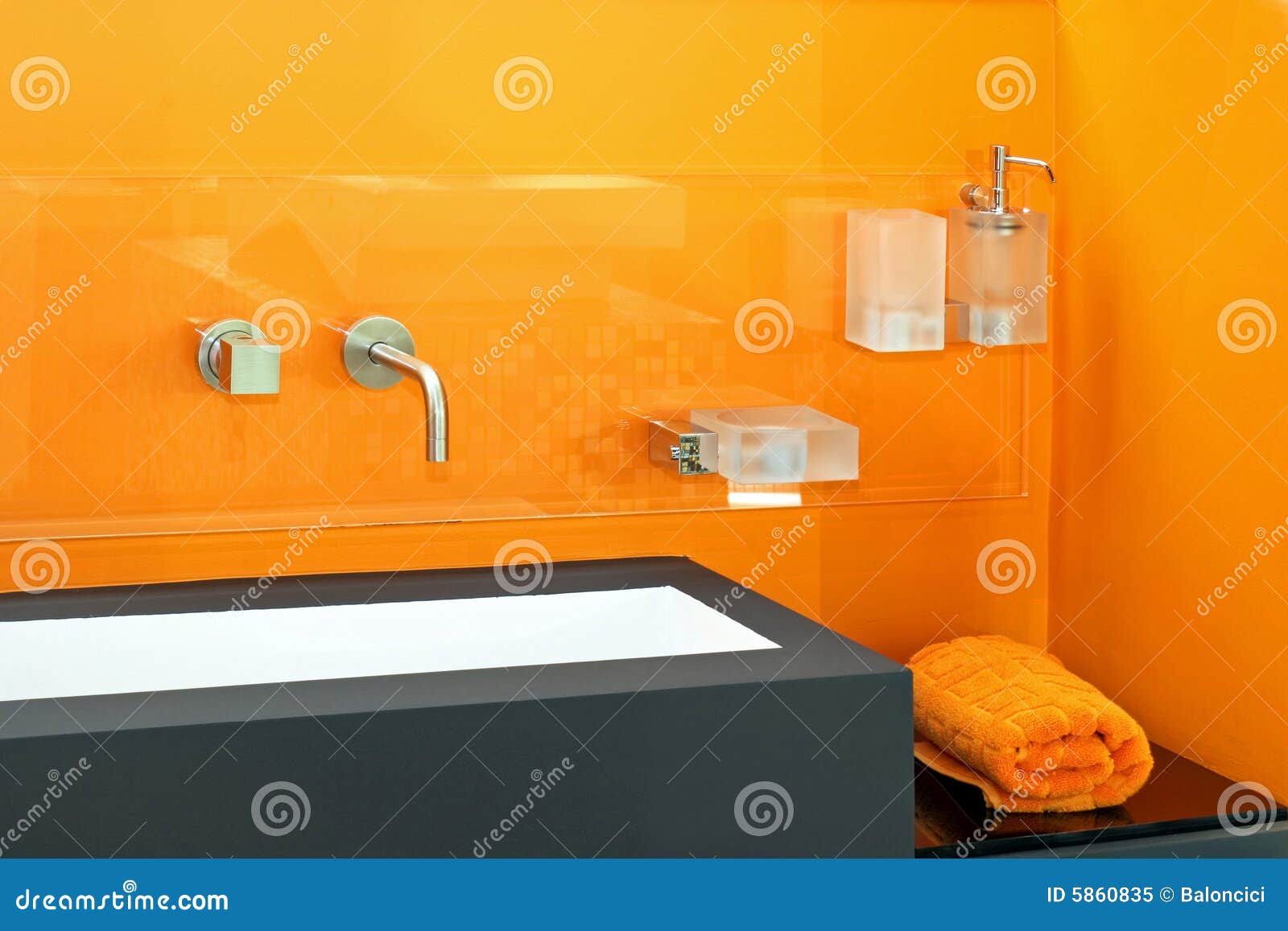 Orange basin stock image. Image of lavabo, decoration - 5860835