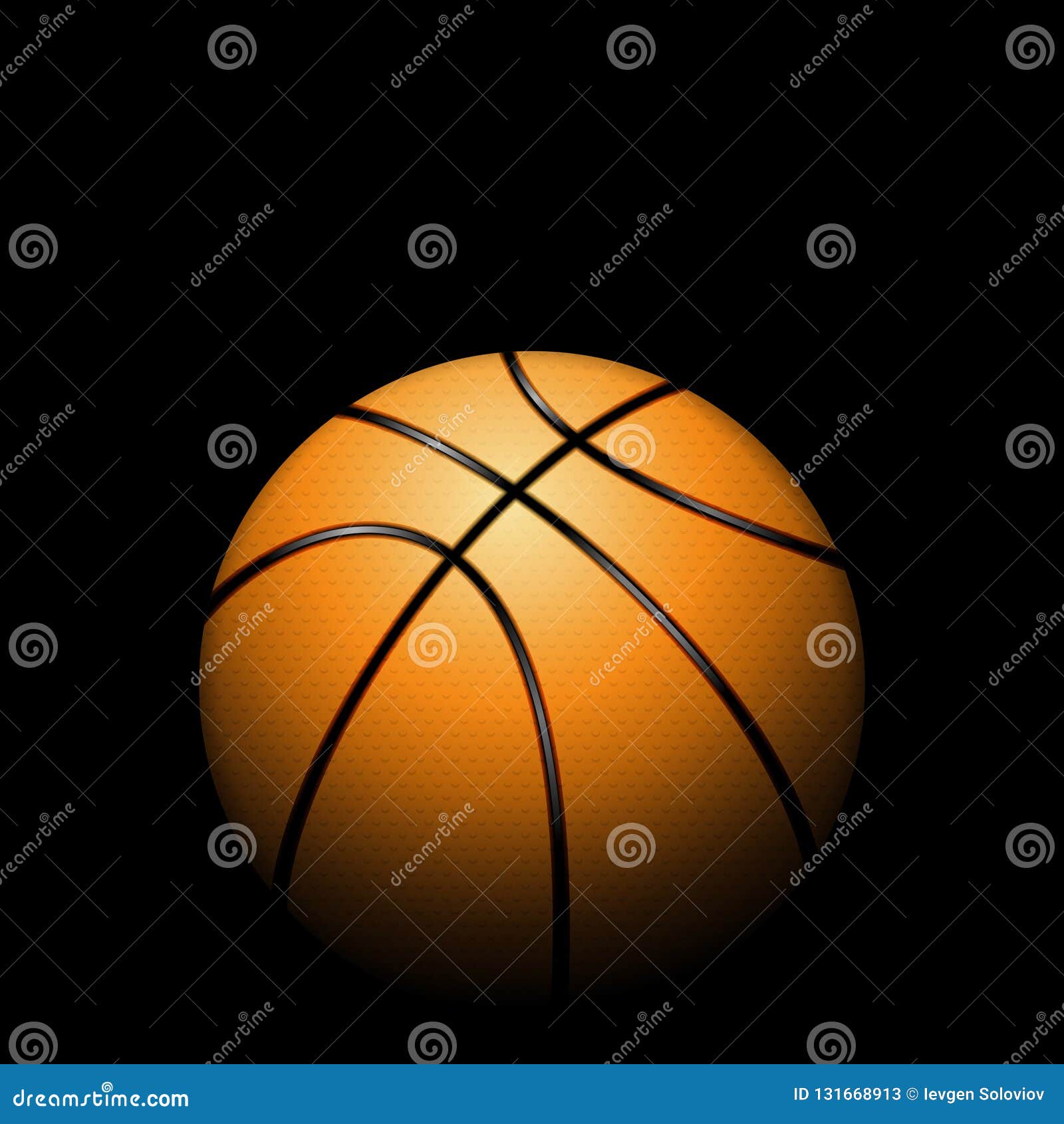 Orange Basketball Black Background Stock Vector - Illustration of ...