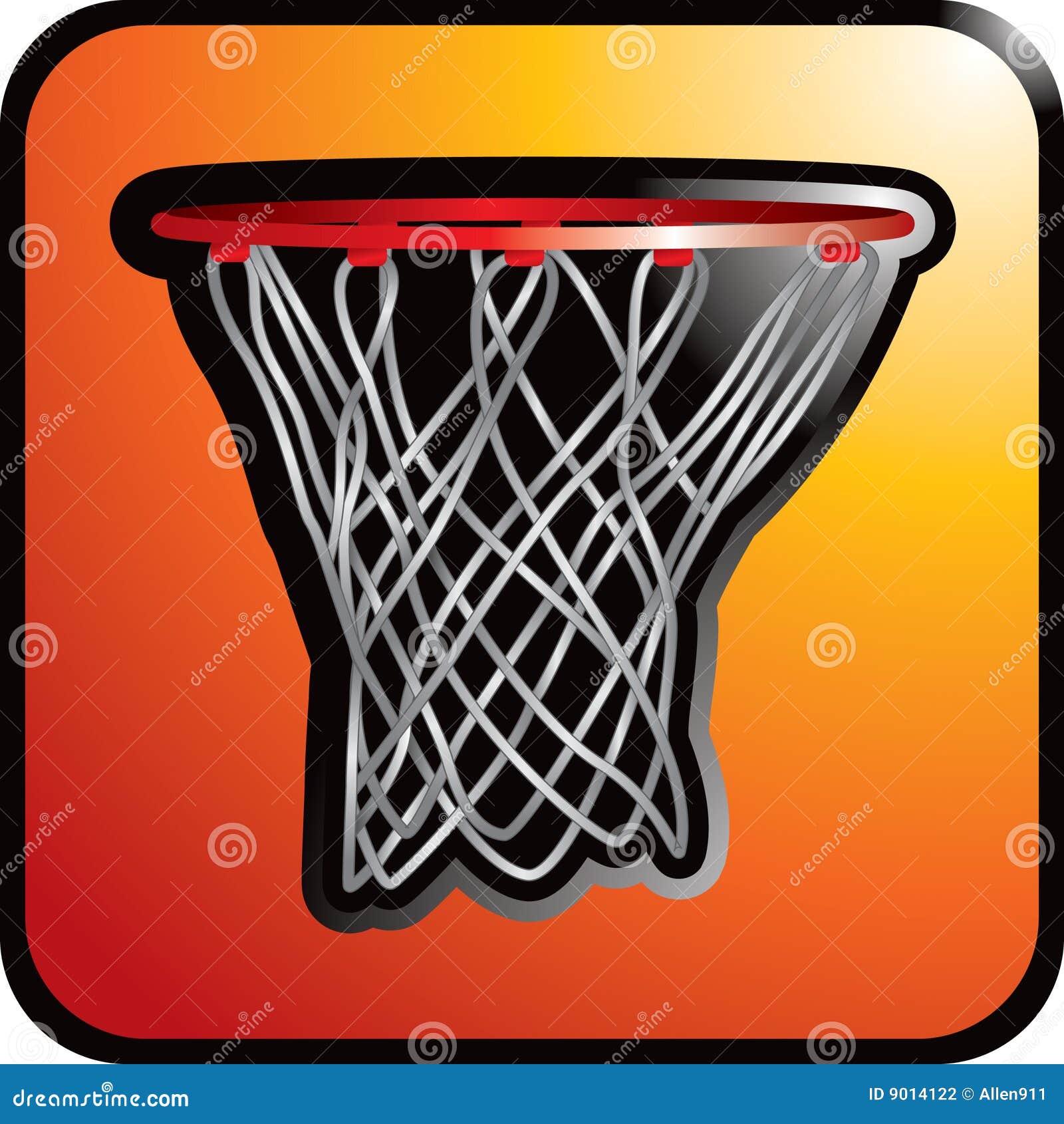 Orange basketball net icon stock vector. Illustration of dimensional ...