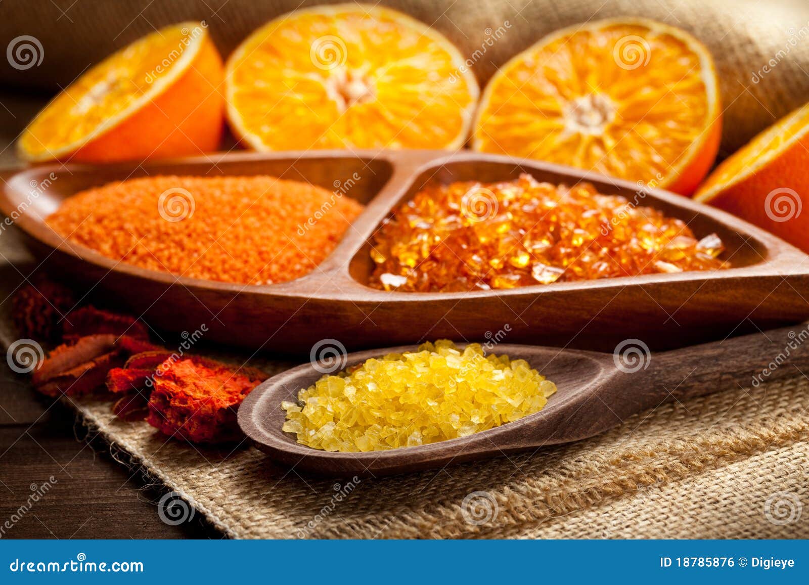Orange bath salt stock photo. Image of mineral, care - 18785876