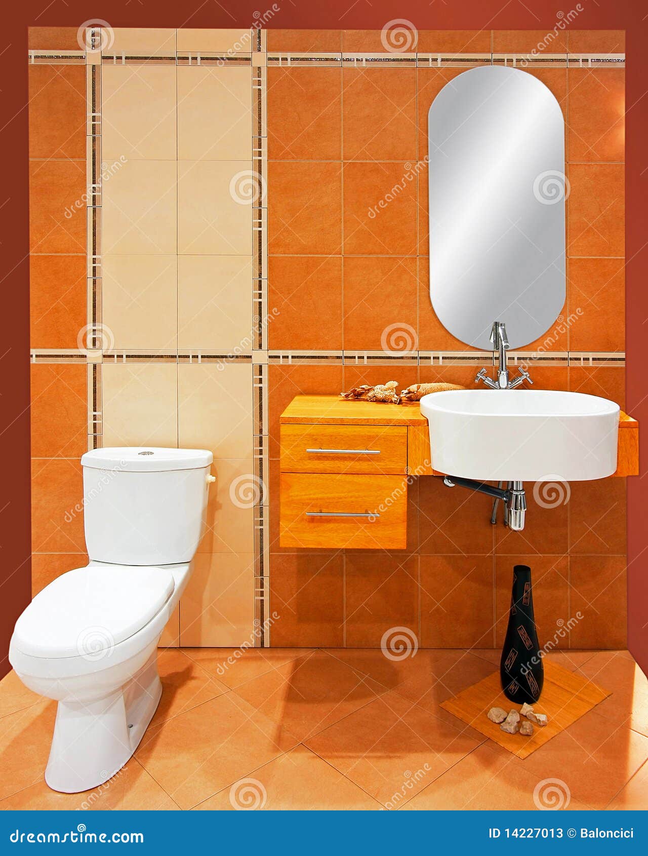 Orange bathroom stock image. Image of mirror, wash, restroom - 14227013