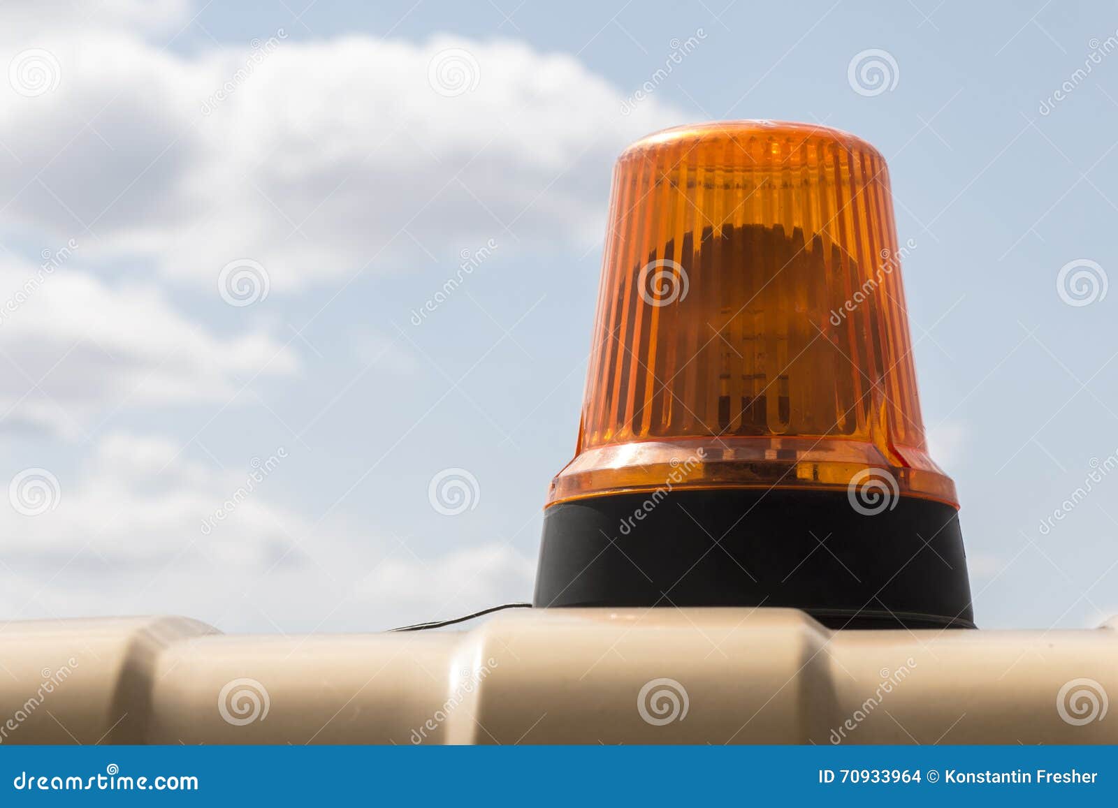 Orange Beacon on the Car Roof Stock Photo - Image of flasher, police ...
