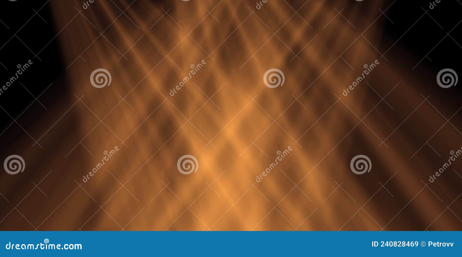 Orange Beam of Rays on Black Background Stock Illustration ...