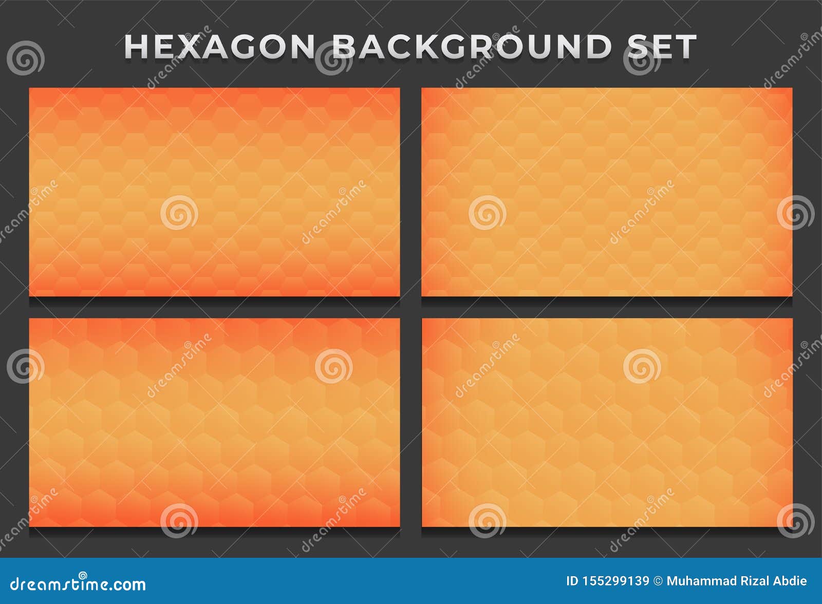 Orange Bee Hive Hexagon Hexagonal Modern Background Pattern Set Stock ...