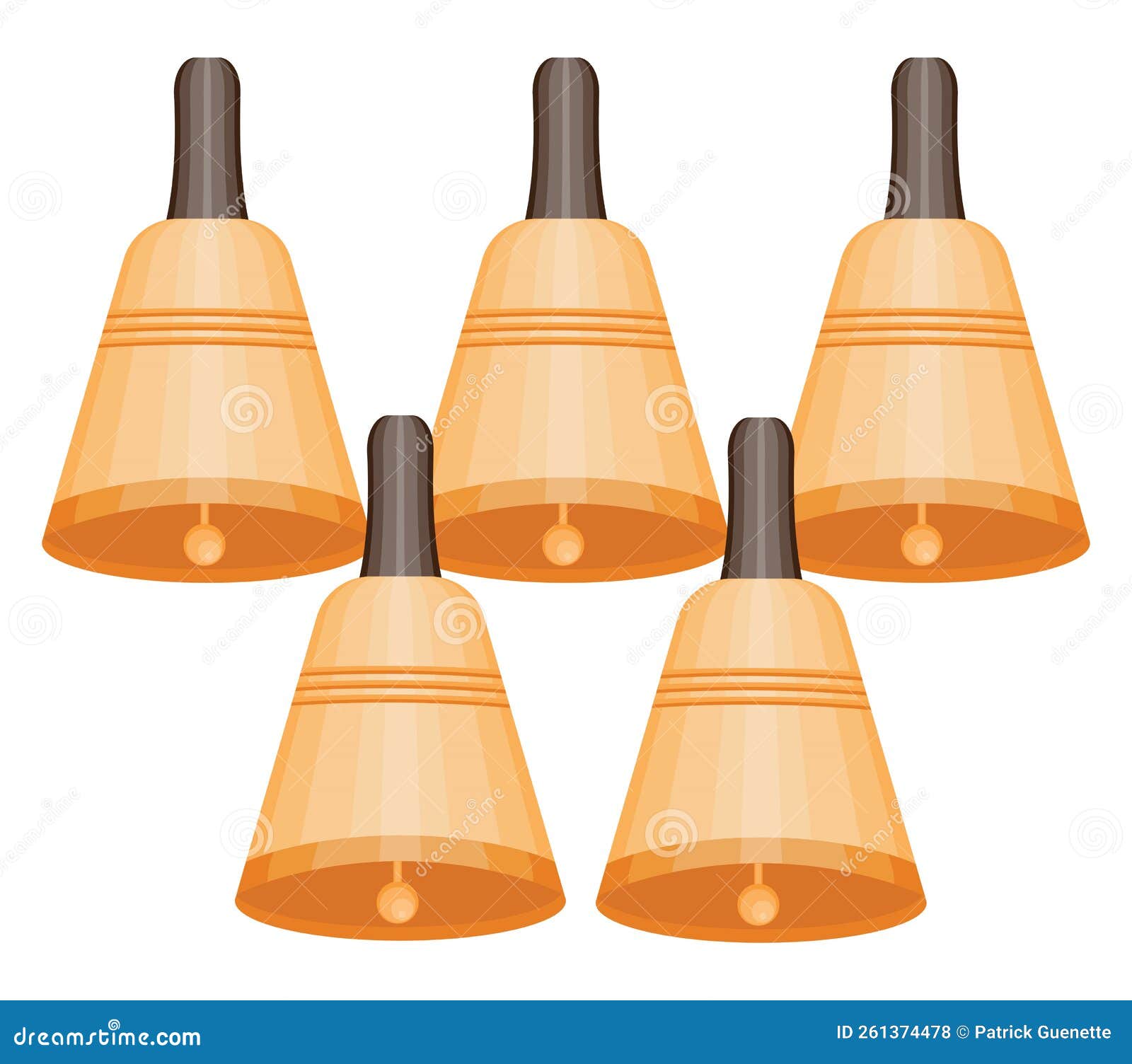 Orange bell, icon stock vector. Illustration of button - 261374478