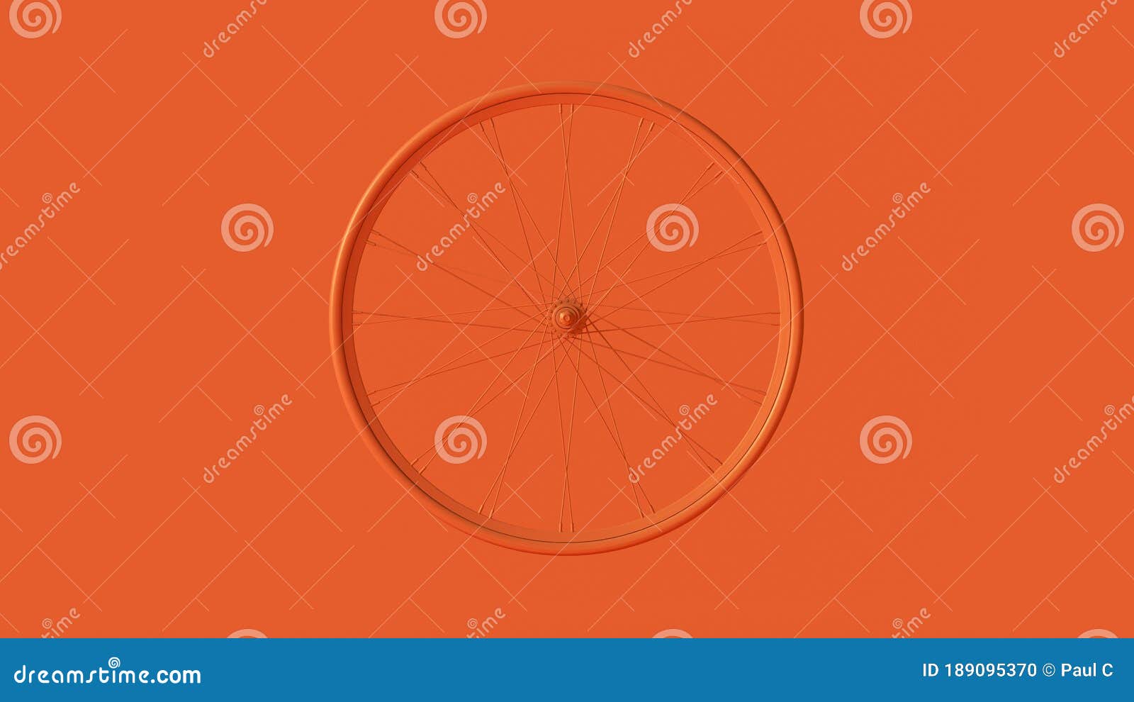 Orange Bicycle Wheel stock illustration. Illustration of pastel - 189095370