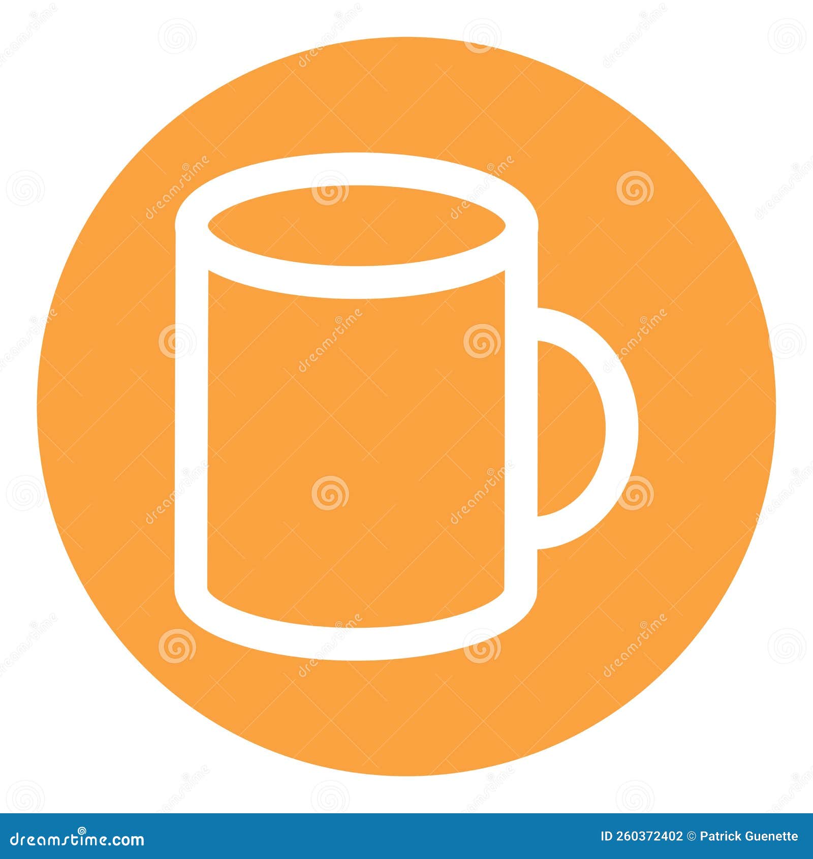 Orange big mug, icon stock vector. Illustration of handle - 260372402