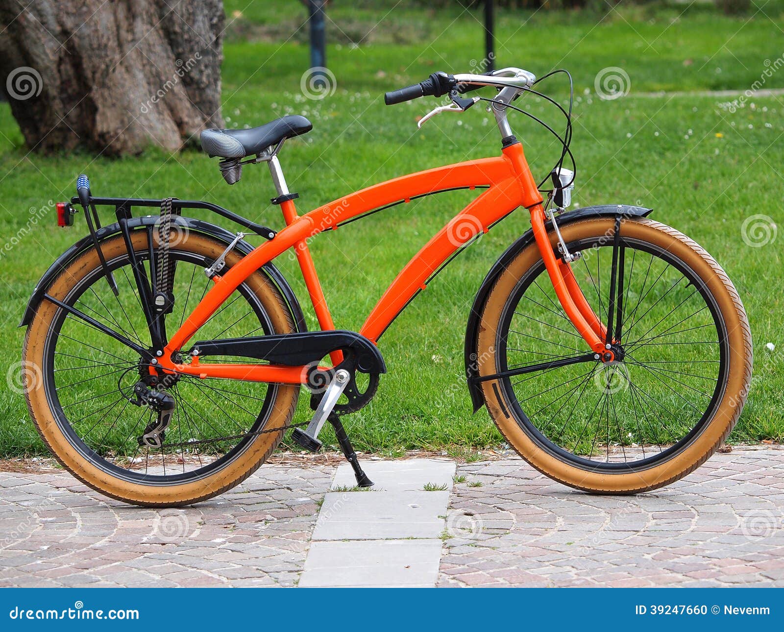 Orange bike stock photo. Image of front, alone, spring - 39247660