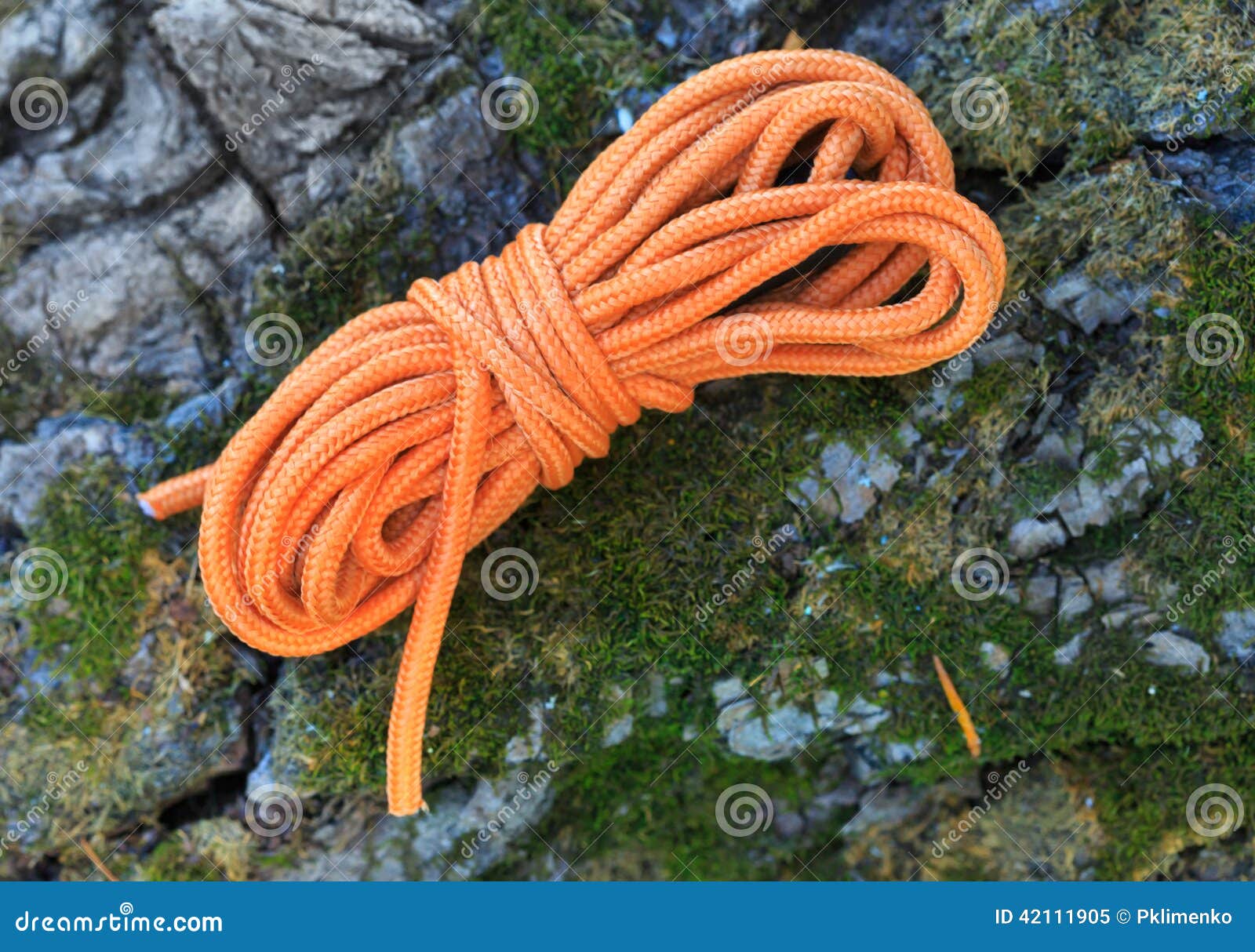 Orange Binding Rope on Stone Stock Image - Image of string, orange ...