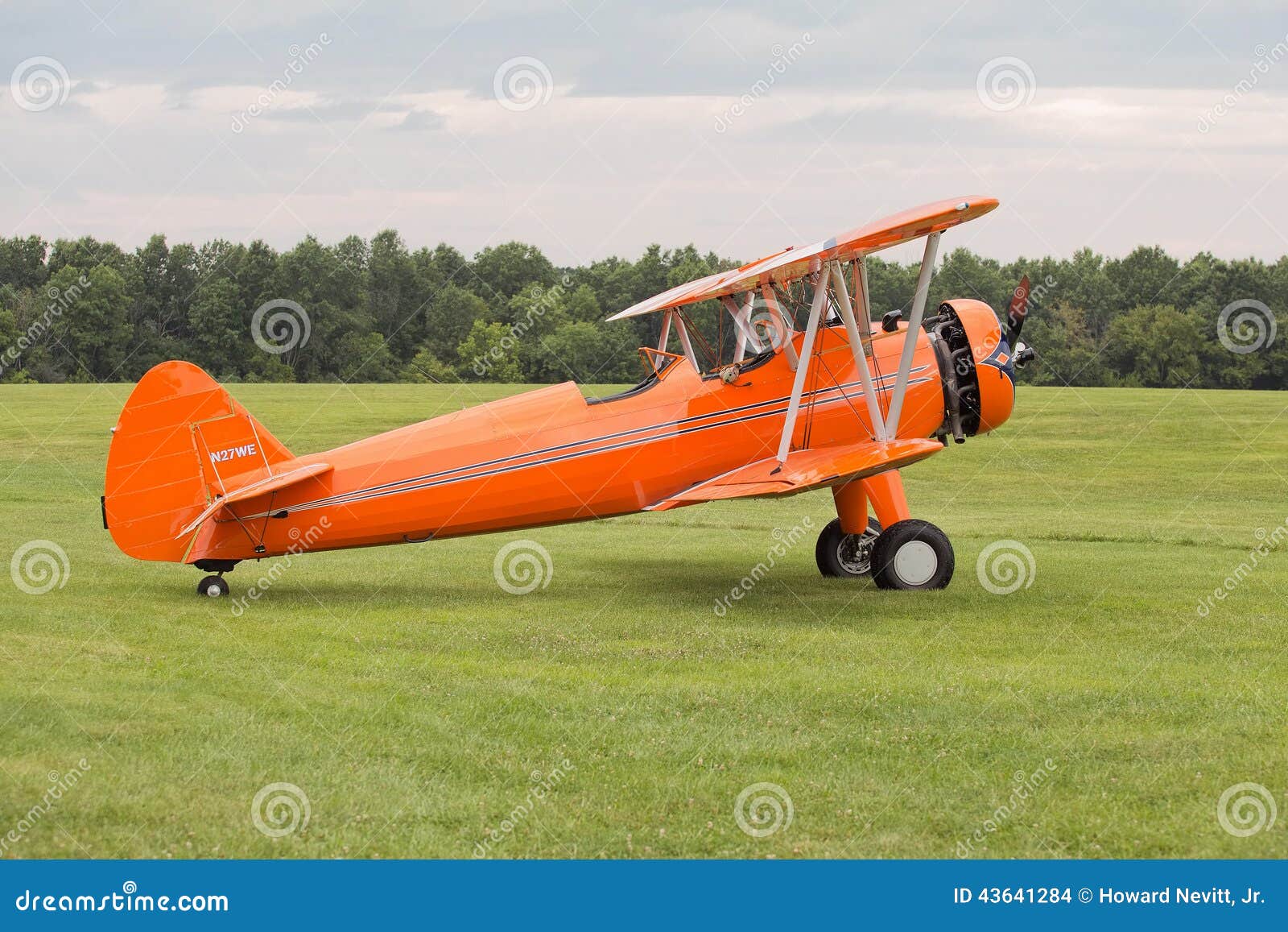 Orange Biplane stock photo. Image of industrial, airplane - 43641284