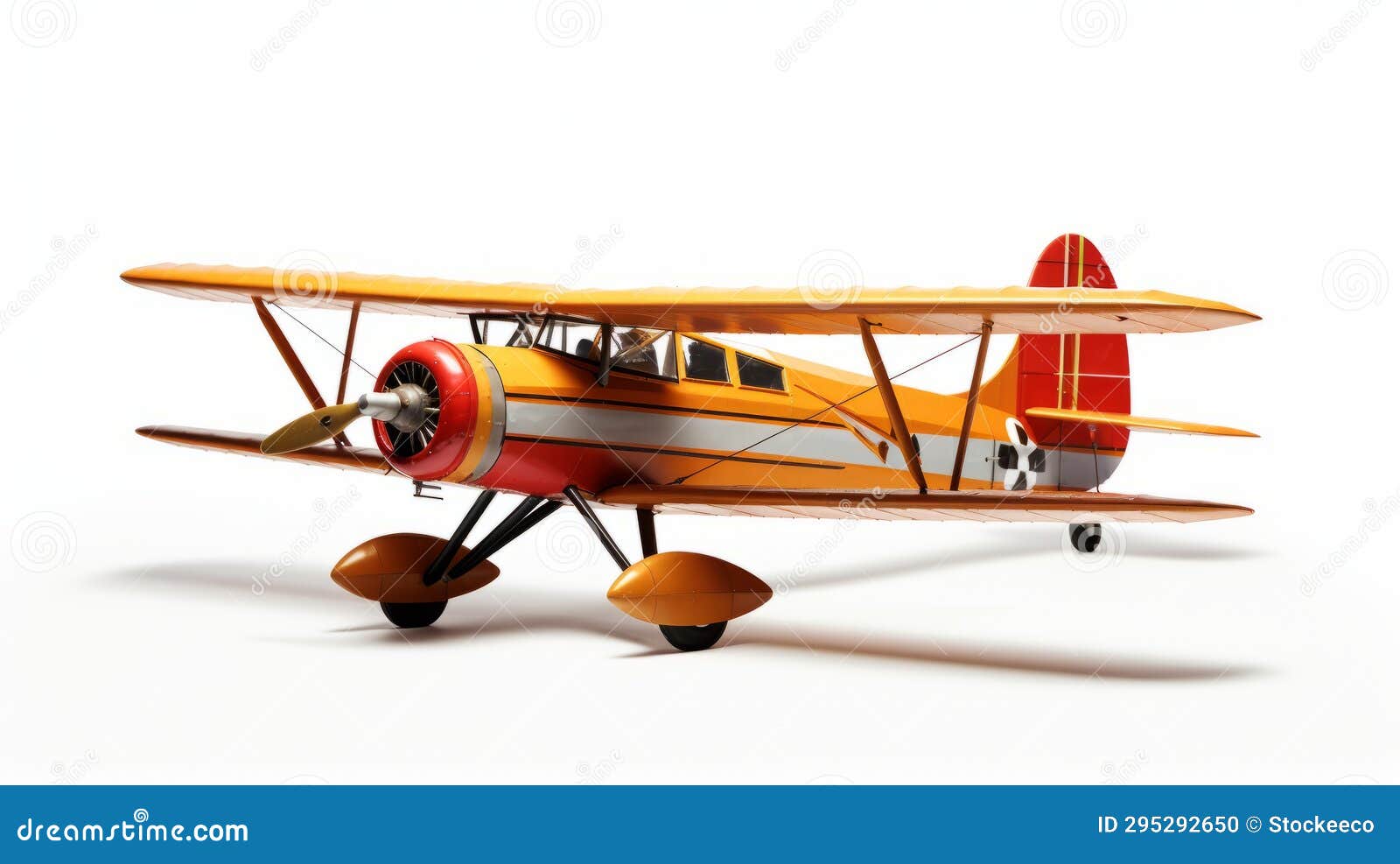 Orange Biplane on White Surface: Digital Airbrushing in 8k Resolution ...