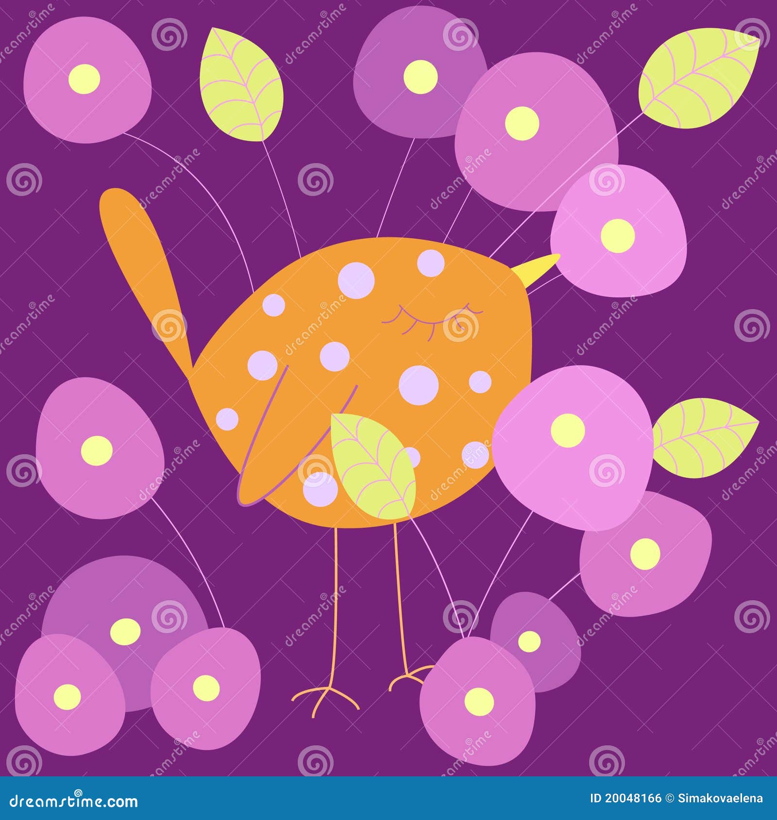 The orange bird stock vector. Illustration of nature - 20048166