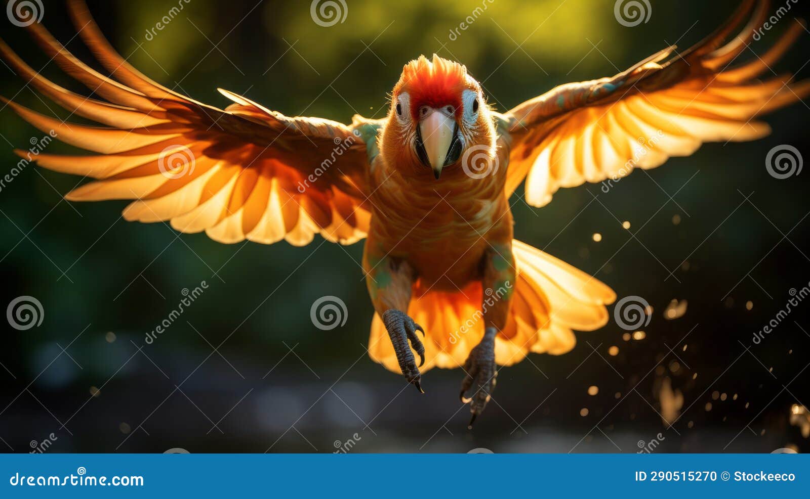 Vibrant Parrot in Backlit Photography: Hyperrealistic Animal Portraits ...