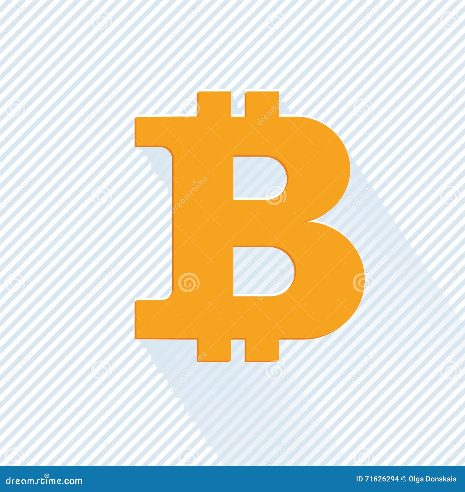 Orange Bitcoin Symbol on Abstract Background Stock Vector ...