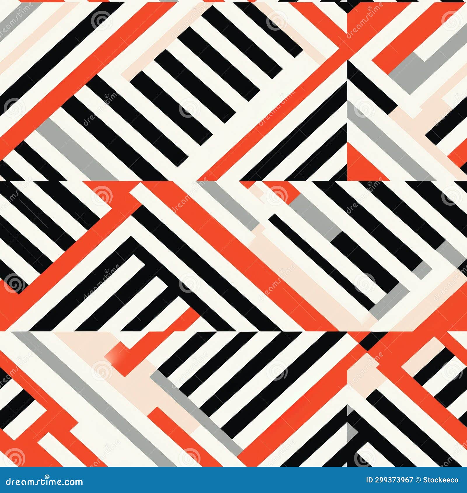 Bold Geometric Pattern in Red and Black Colors Stock Illustration ...