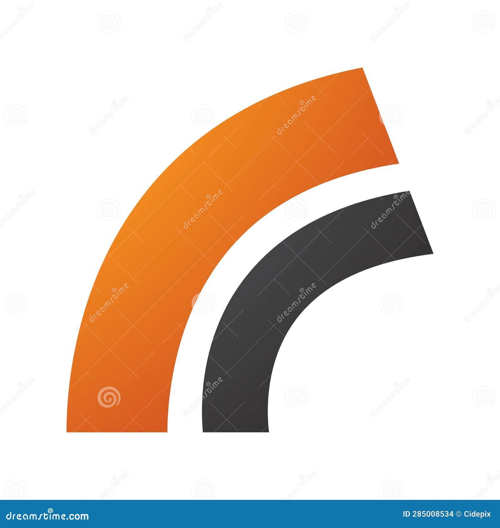 Orange and Black Arc Shaped Letter R Icon Stock Vector - Illustration ...
