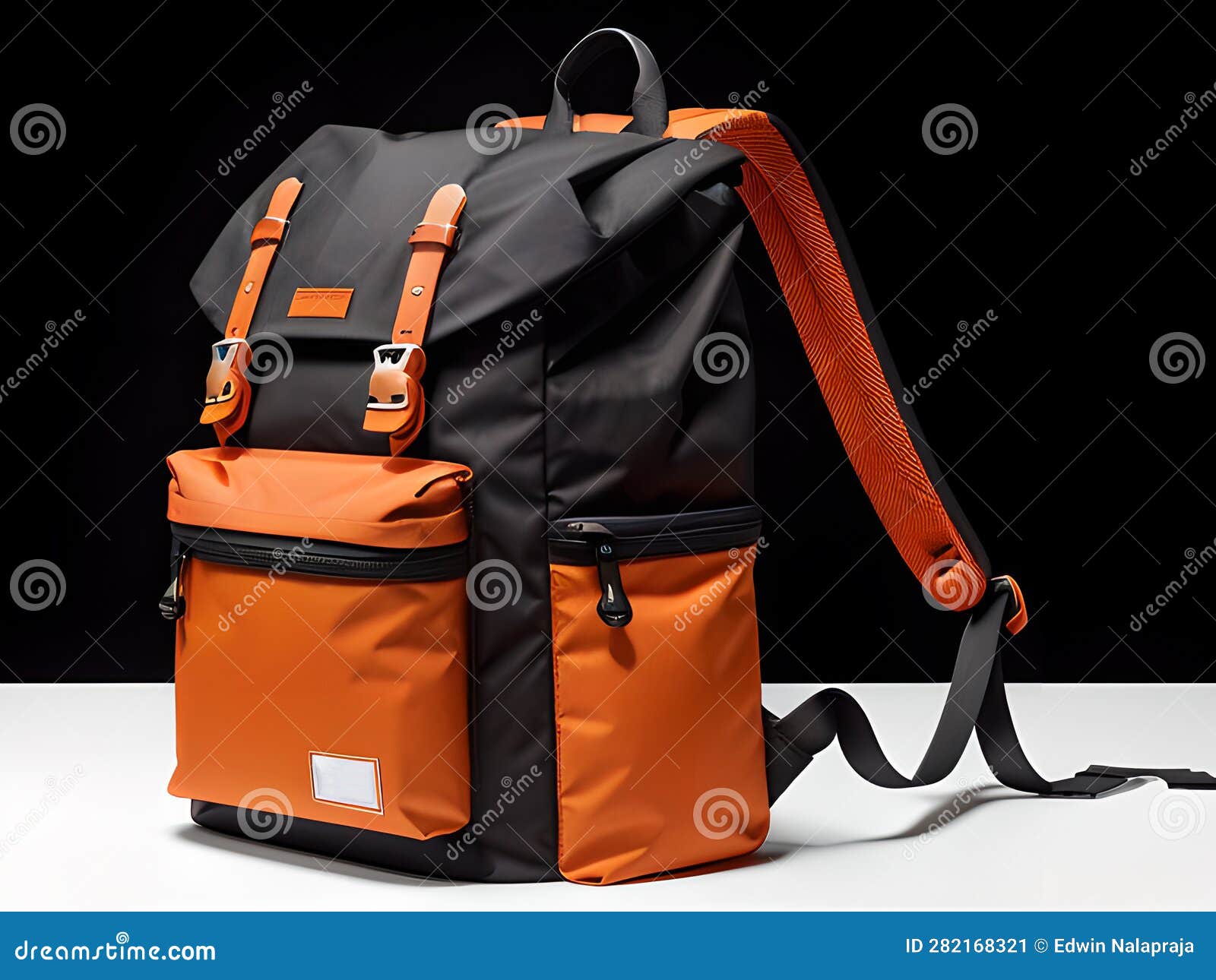 Black Backpack Design Front, Back And Side View Set. College Or School ...