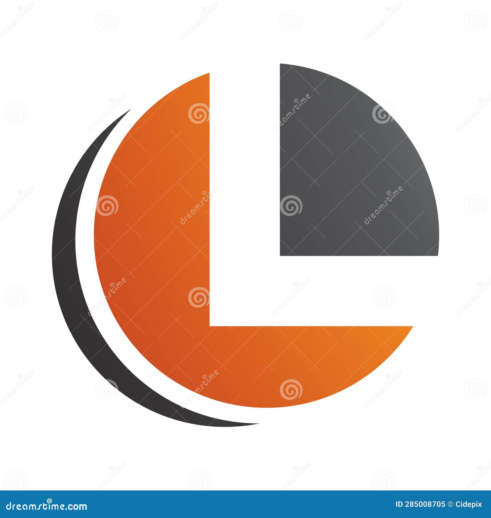 Orange and Black Circle Shaped Letter L Icon Stock Vector ...
