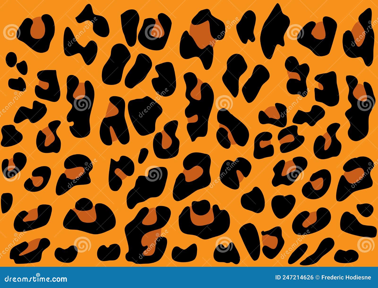 Orange and Black Leopard Skin Pattern Background Stock Vector ...