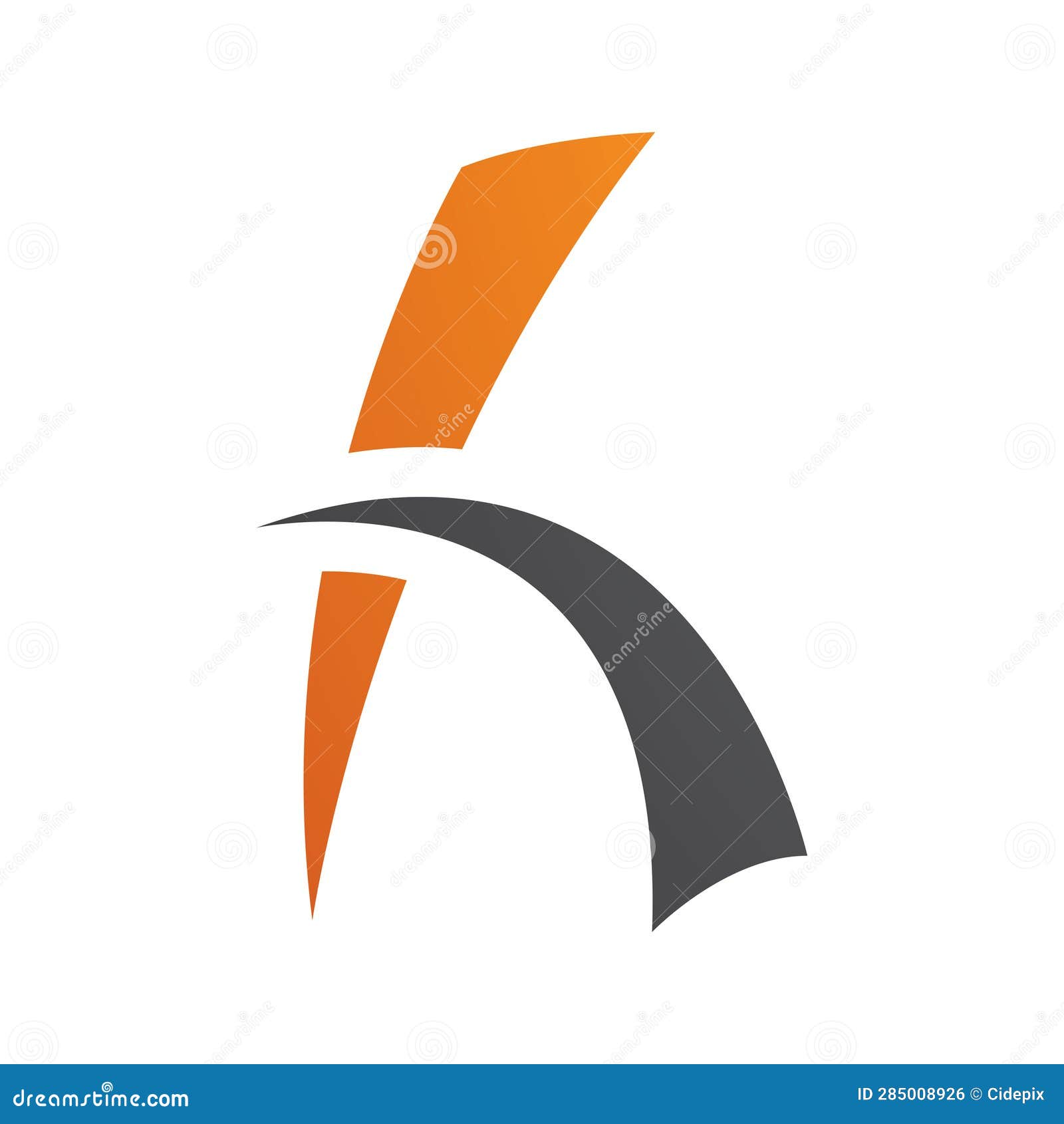 Orange and Black Letter H Icon with Spiky Lines Stock Vector ...