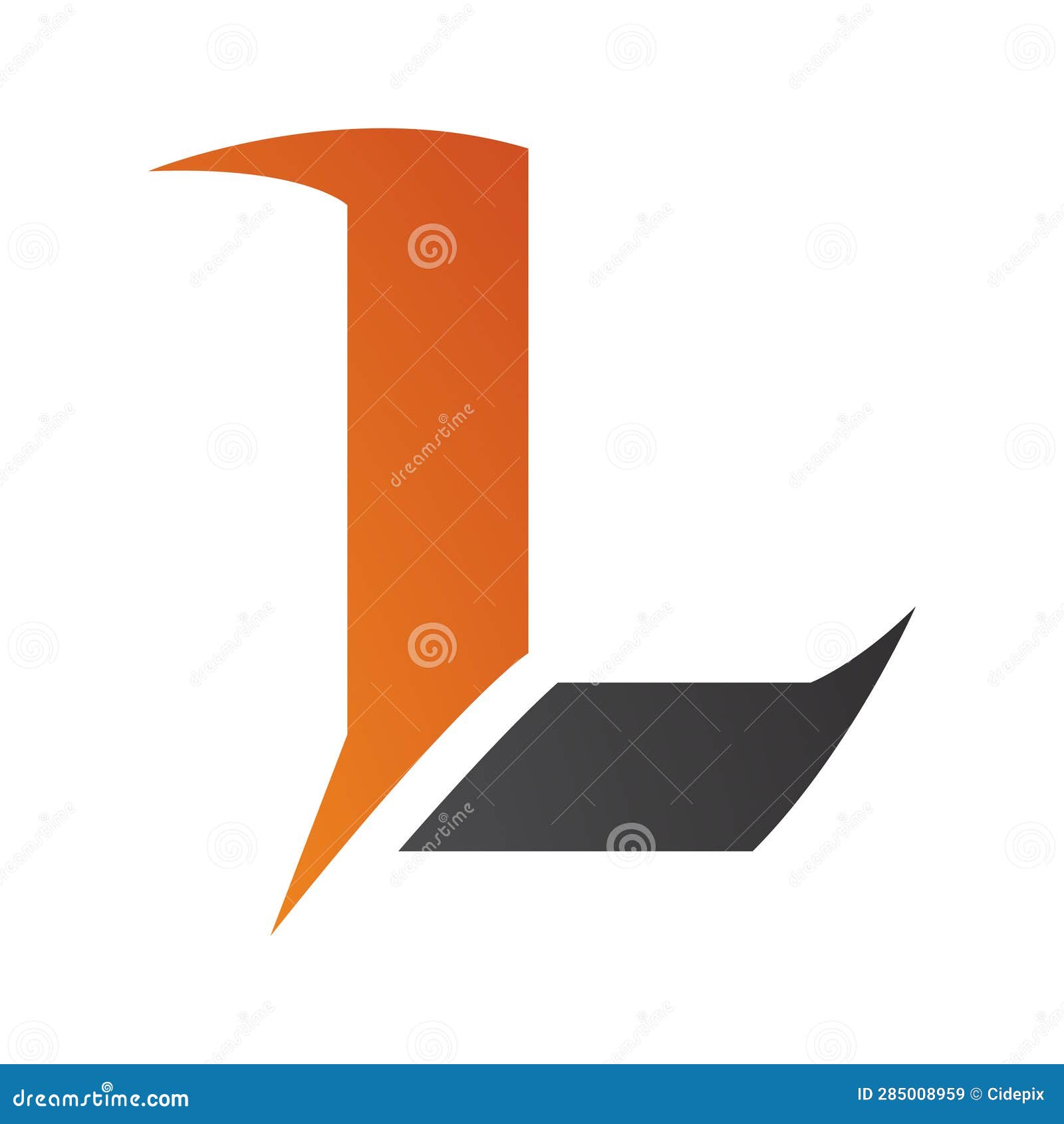Orange and Black Letter L Icon with Sharp Spikes Stock Vector ...