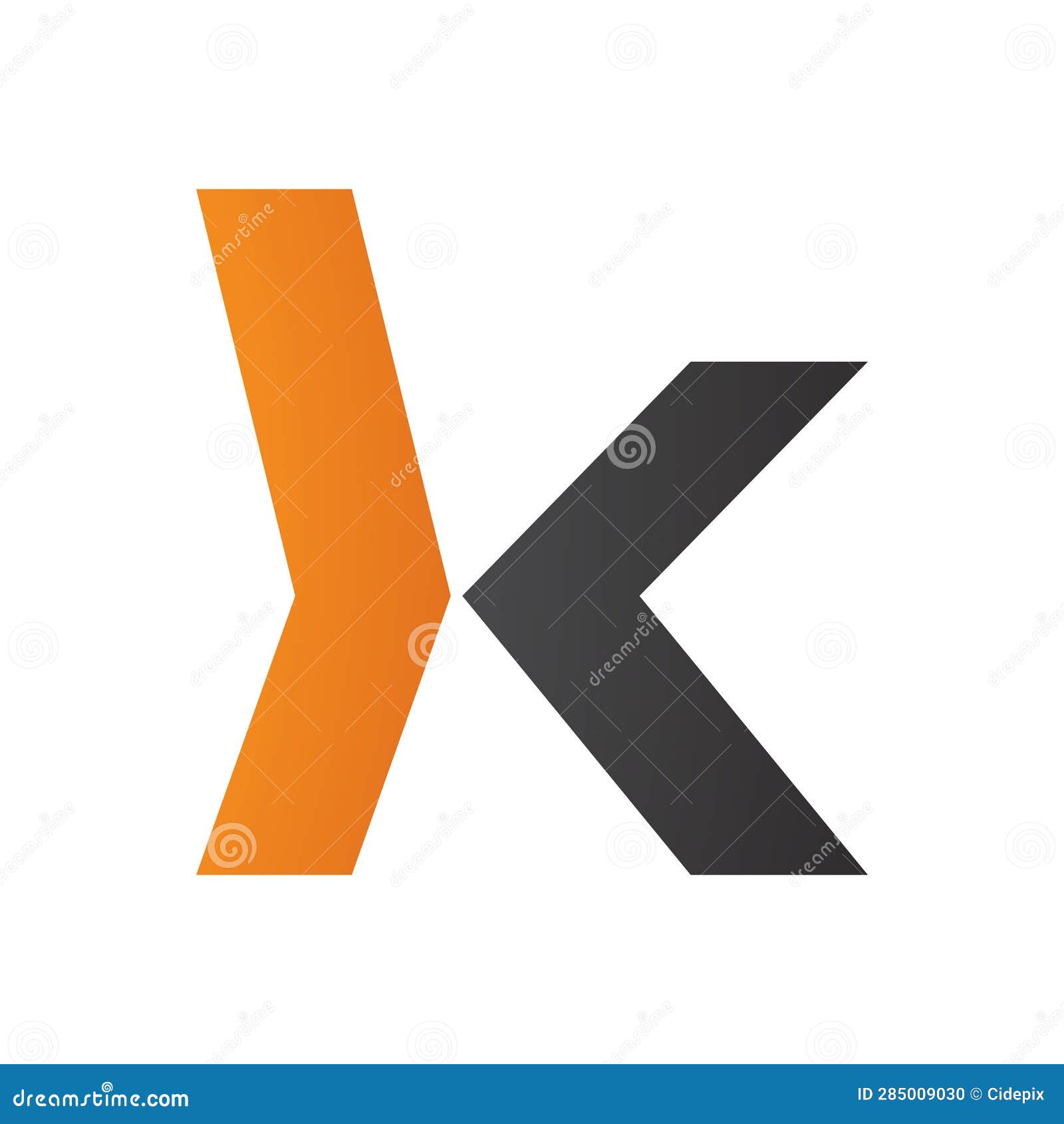 Orange and Black Lowercase Arrow Shaped Letter K Icon Stock Vector ...