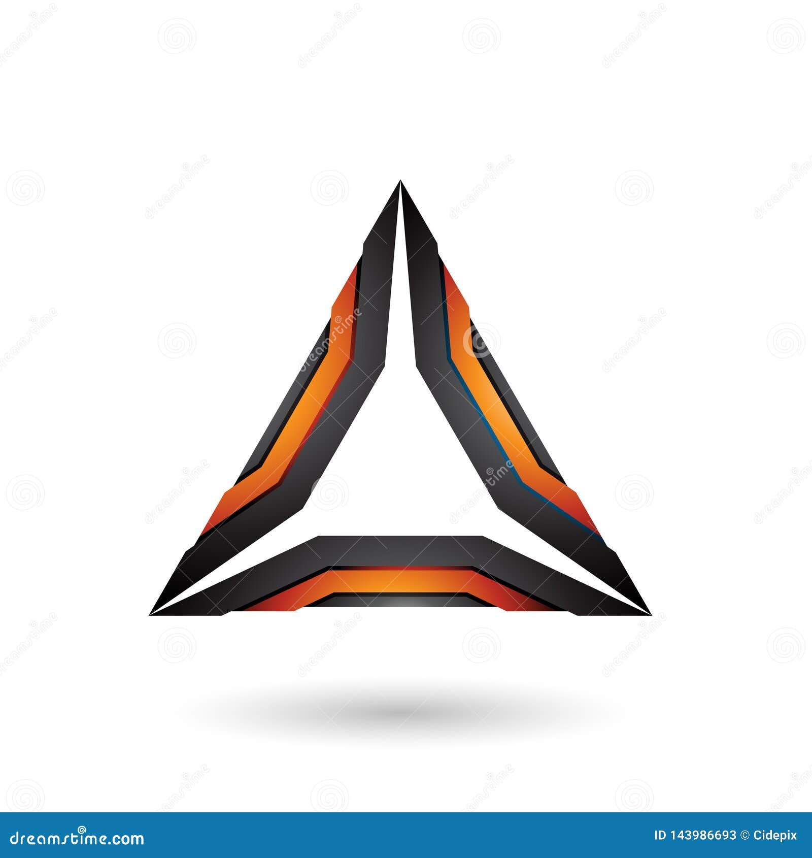 Orange and Black Mechanic Triangle Vector Illustration Stock Vector ...