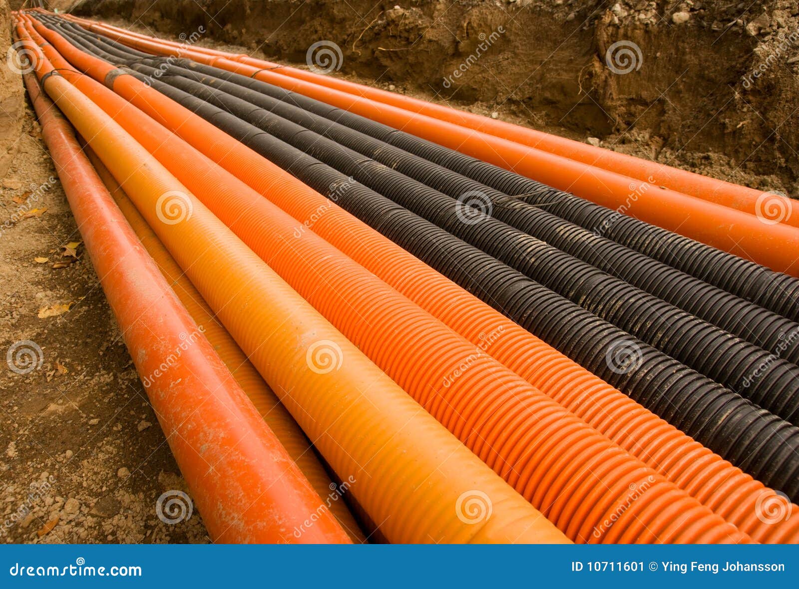 Plastic Pipes In Stock Of Finished Products Stacked In Packs ...