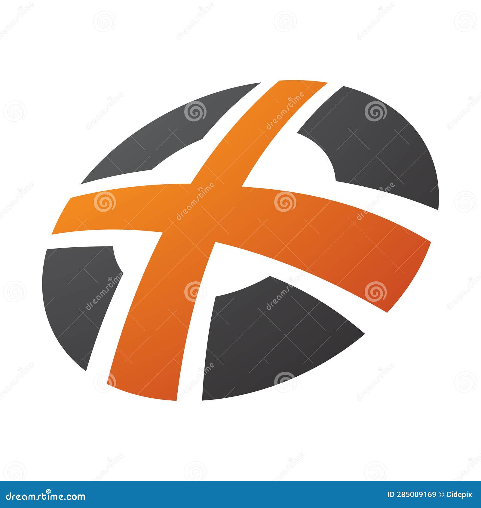 Orange and Black Round Shaped Letter X Icon Stock Vector - Illustration ...