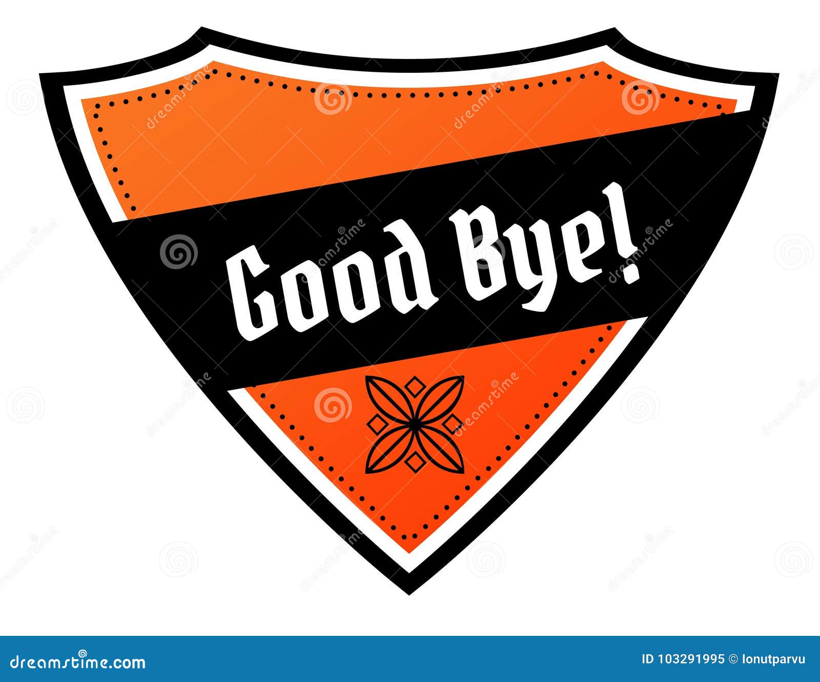 Orange and Black Shield with GOOD BYE Text. Stock Illustration ...