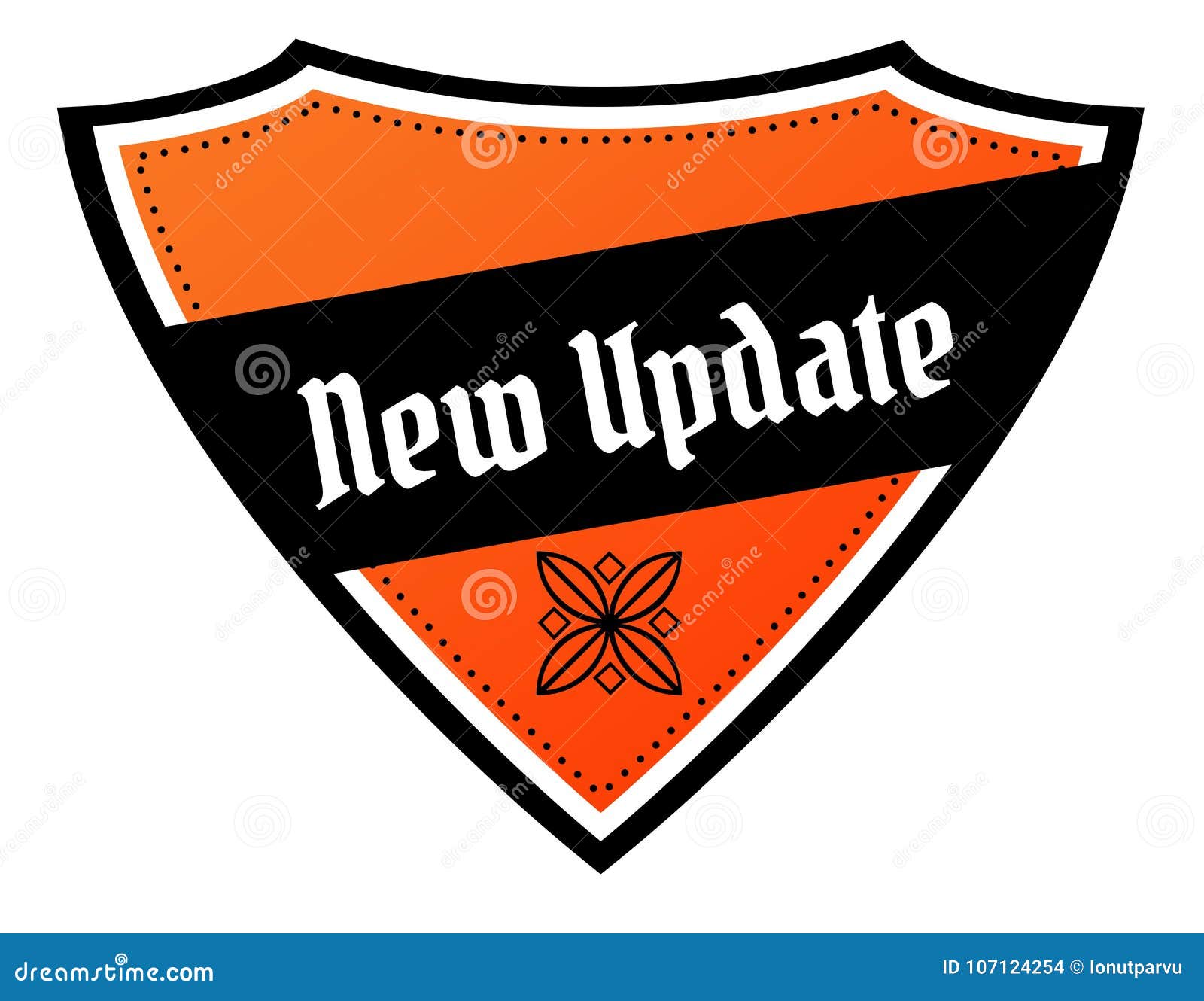 Orange and Black Shield with NEW UPDATE Text. Stock Illustration ...