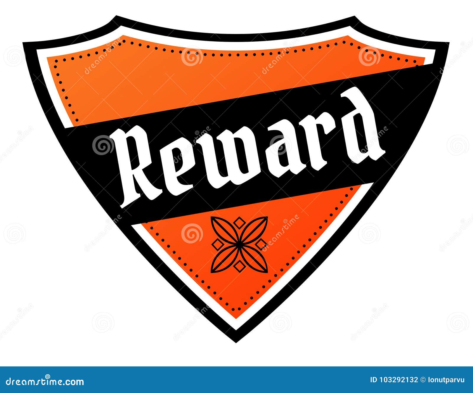 Orange and Black Shield with REWARD Text. Stock Illustration ...