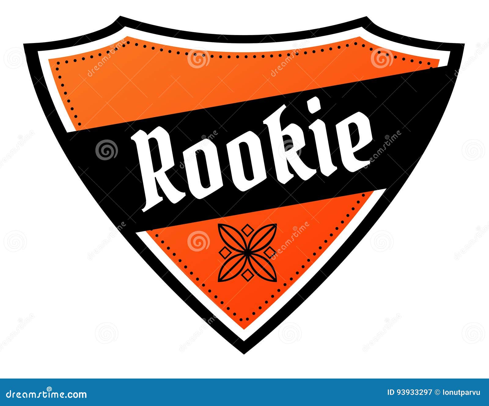 Orange and Black Shield with ROOKIE Text. Stock Illustration ...