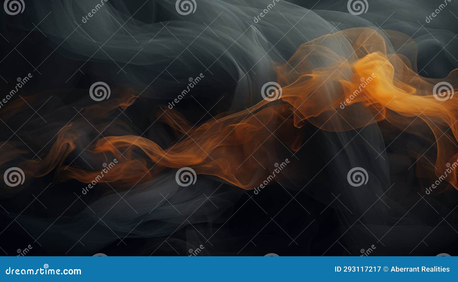 Orange and Black Smoke on a Black Background Stock Illustration ...